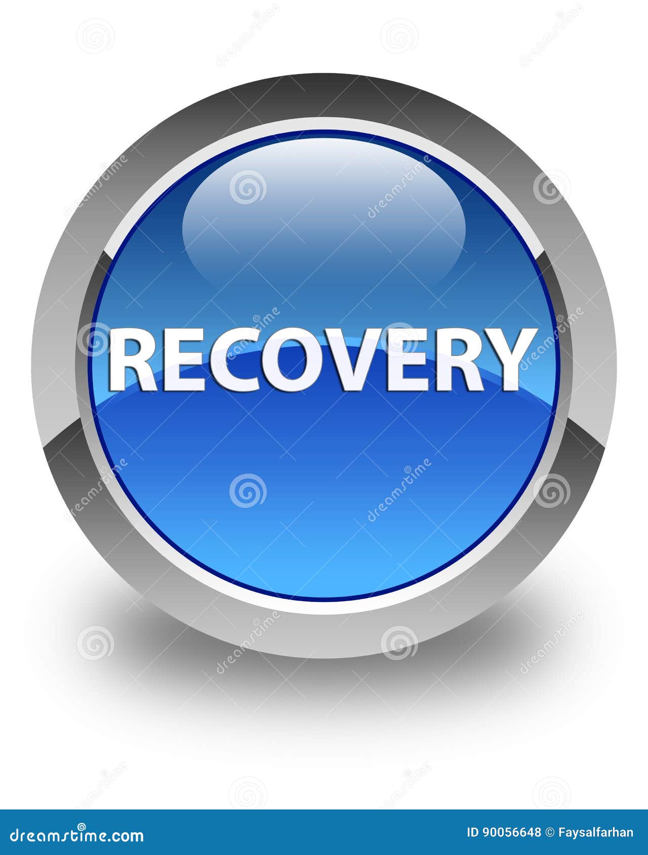 Recovery Glossy Blue Round Button Stock Illustration - Illustration of ...