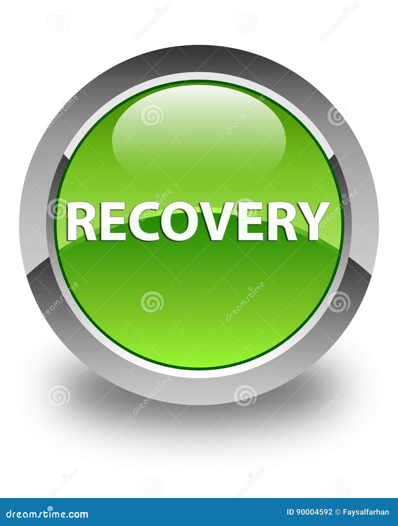 Recovery Glossy Green Round Button Stock Illustration - Illustration of ...