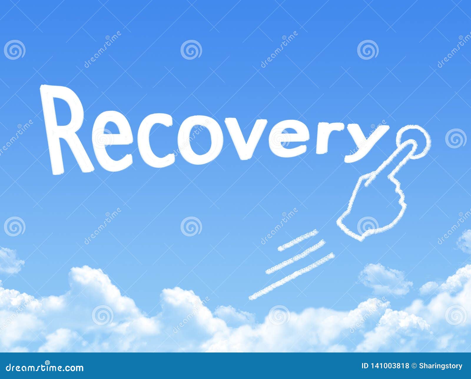Recovery Message Cloud Shape Stock Illustration - Illustration of ...