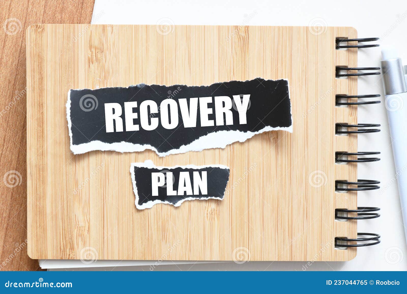 RECOVERY PLAN Words on Black Sheets of Paper Stock Image - Image of ...