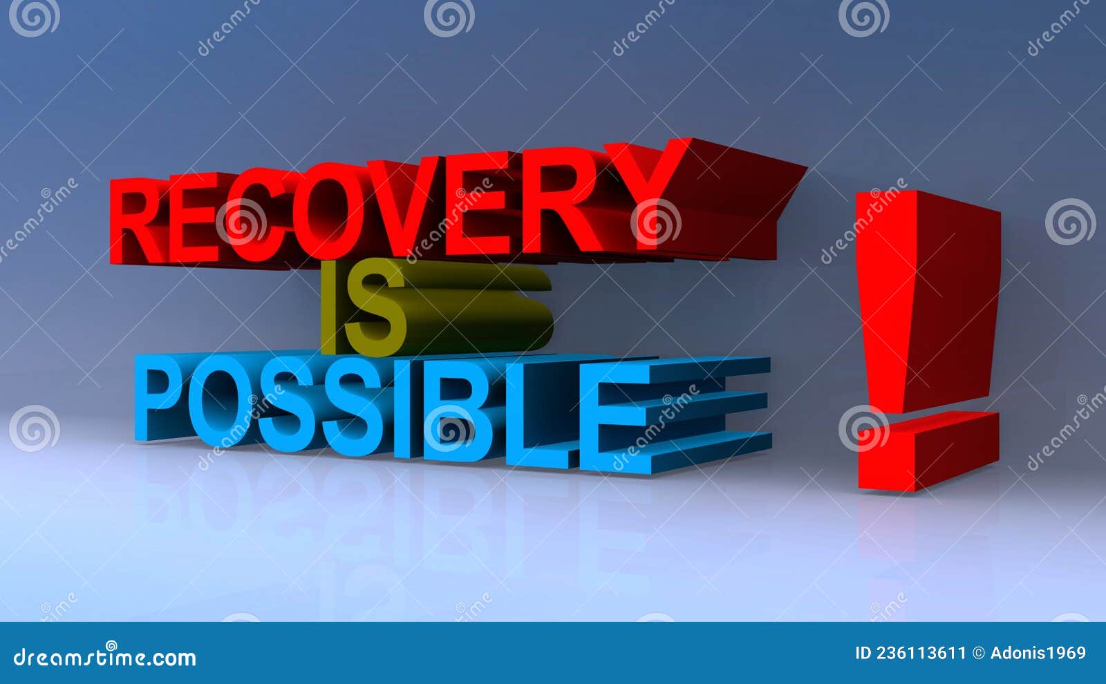 Recovery is Possible on Blue Stock Illustration - Illustration of ...