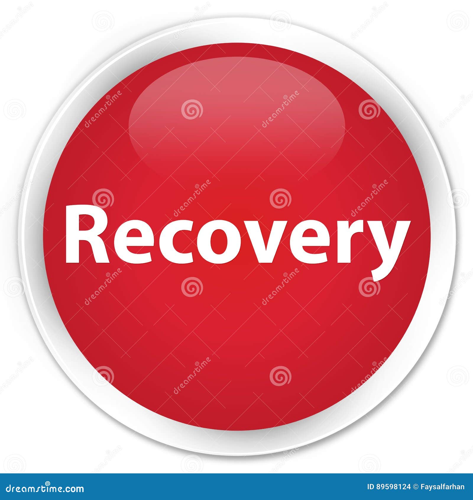 Recovery Premium Red Round Button Stock Illustration - Illustration of ...