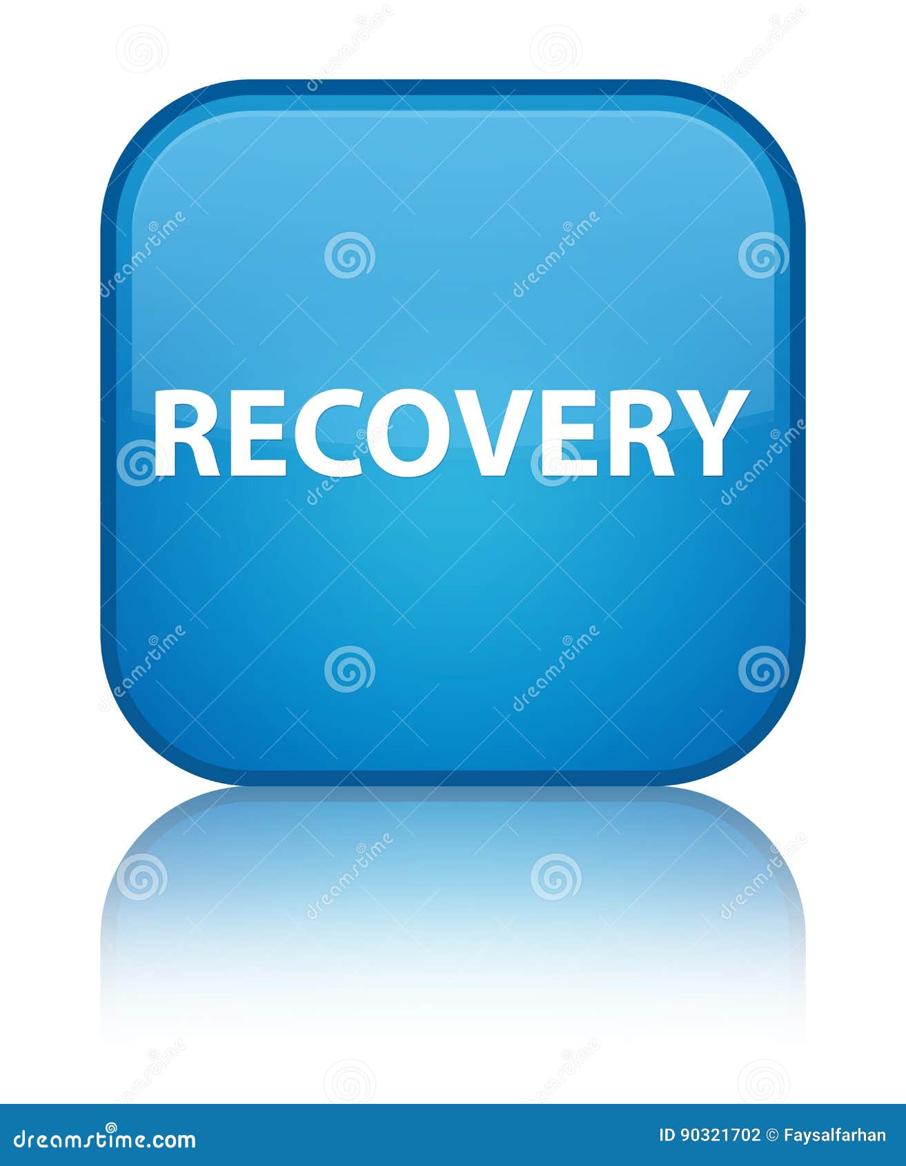 Recovery Special Cyan Blue Square Button Stock Illustration ...