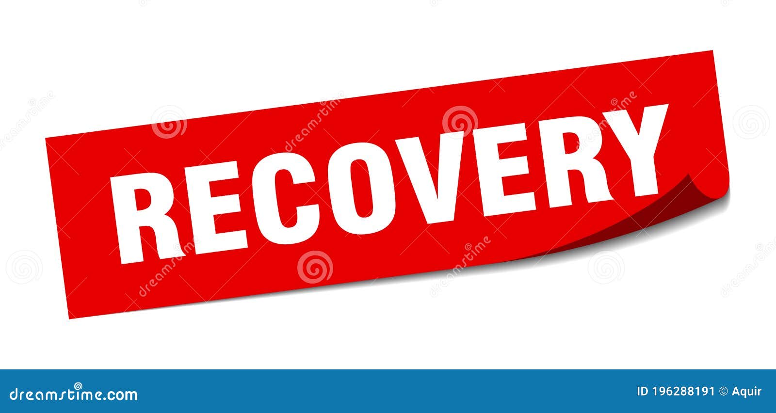 Recovery Sticker. Square Isolated Label Sign. Peeler Stock Vector ...