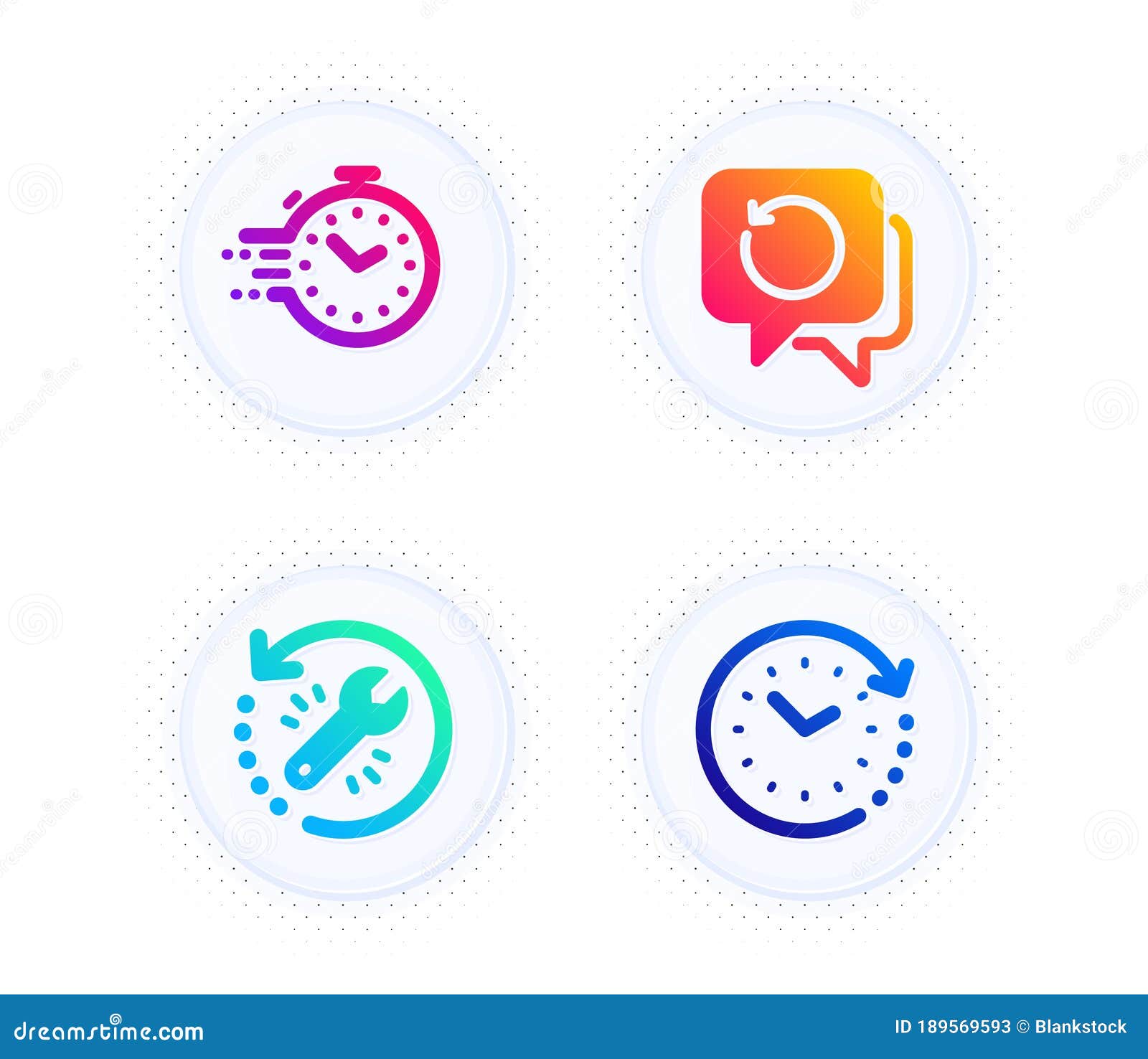 Recovery Tool, Recovery Data and Timer Icons Set. Time Change Sign ...