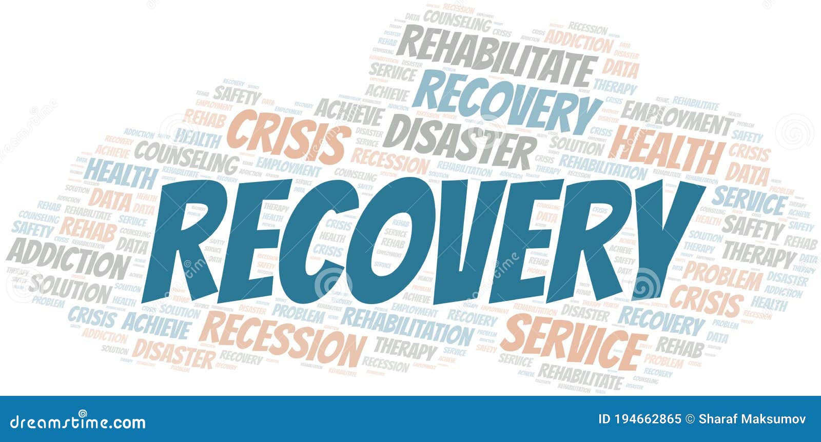 Recovery Vector Word Cloud, Made with Text only. Stock Illustration ...