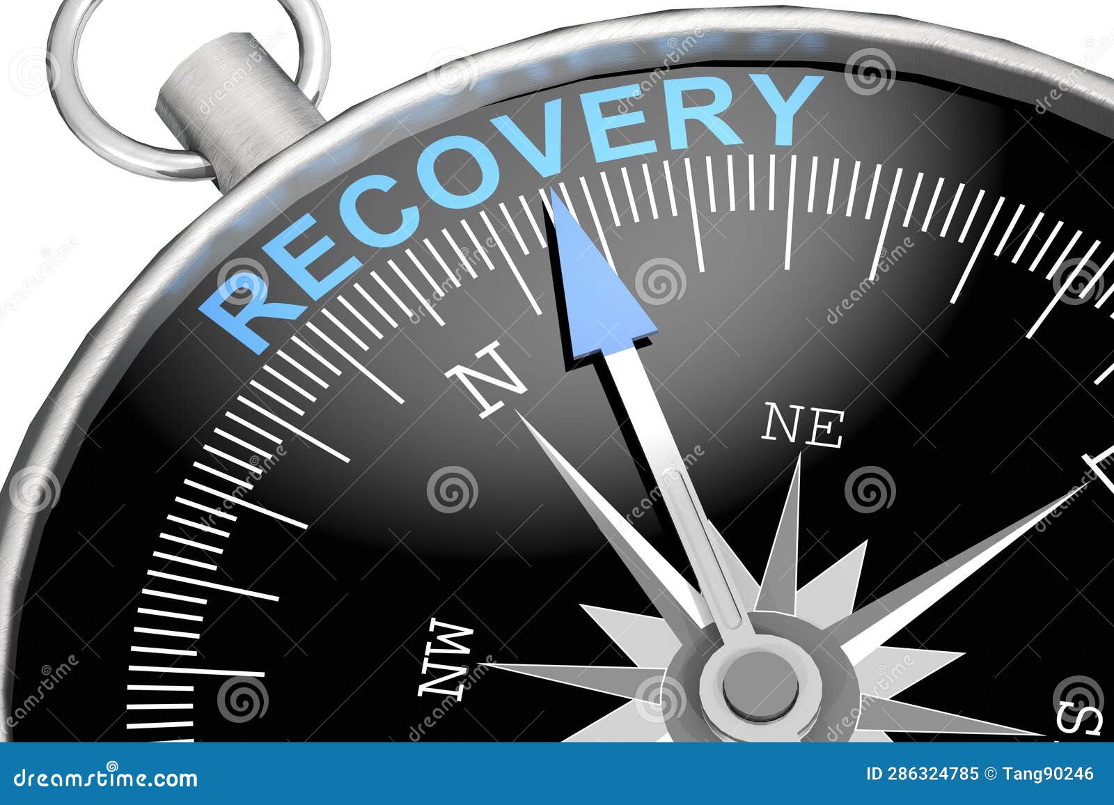 Recovery Word on Black Compass Stock Illustration - Illustration of ...