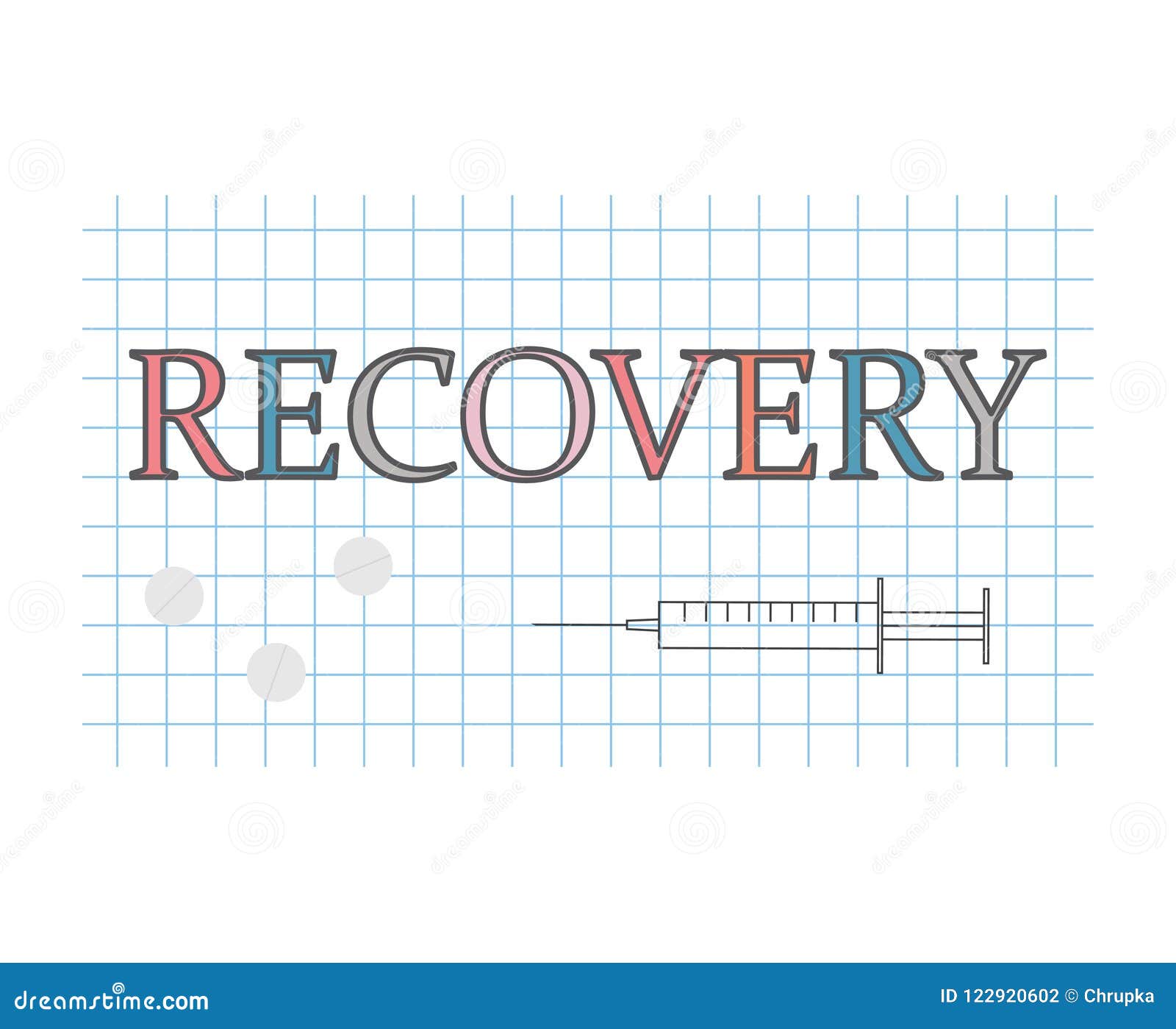 Recovery Word on Checkered Paper Sheet Stock Vector - Illustration of ...