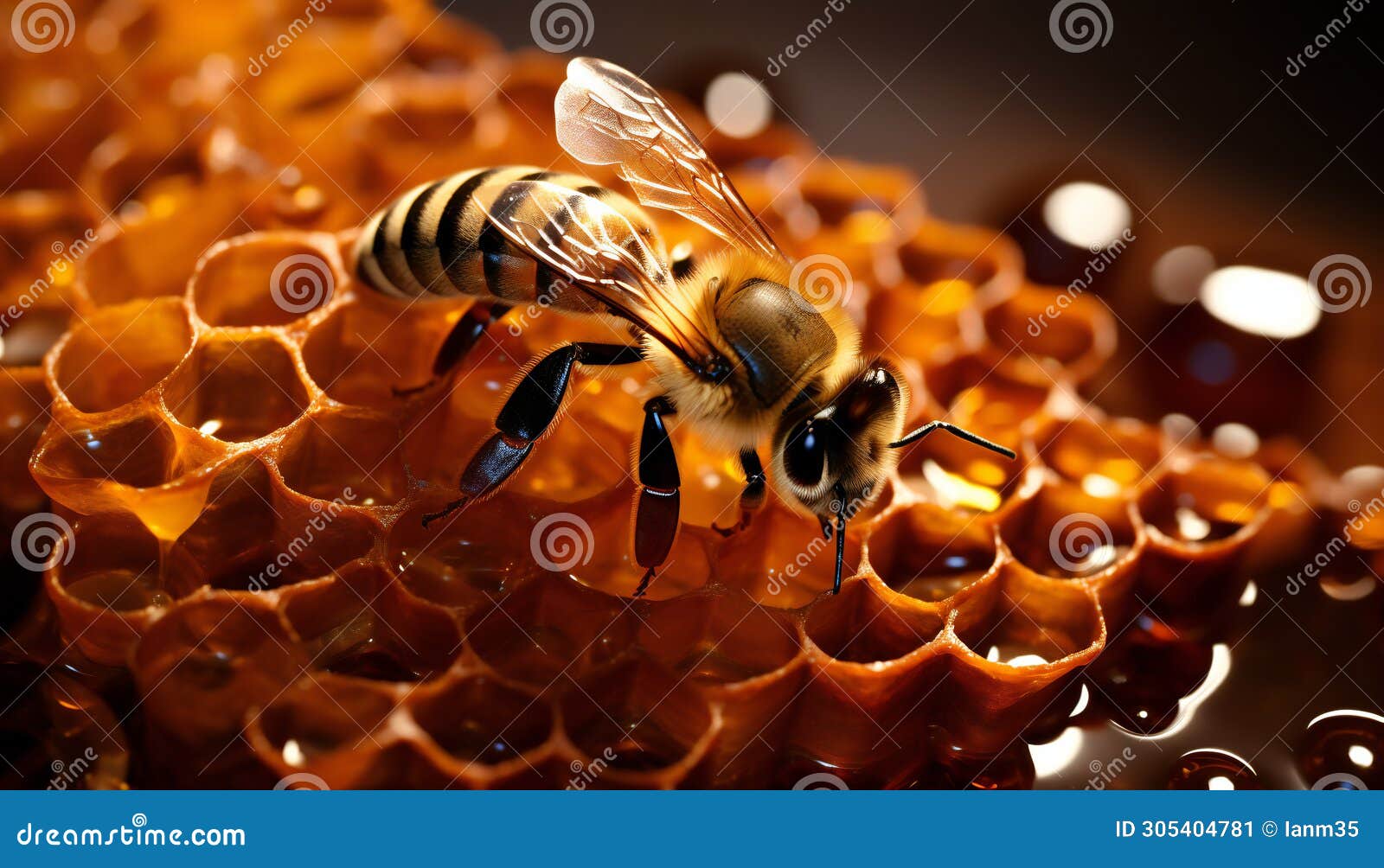 Recreation of a Bee Inside a Hive. Artificial Intelligence Stock ...