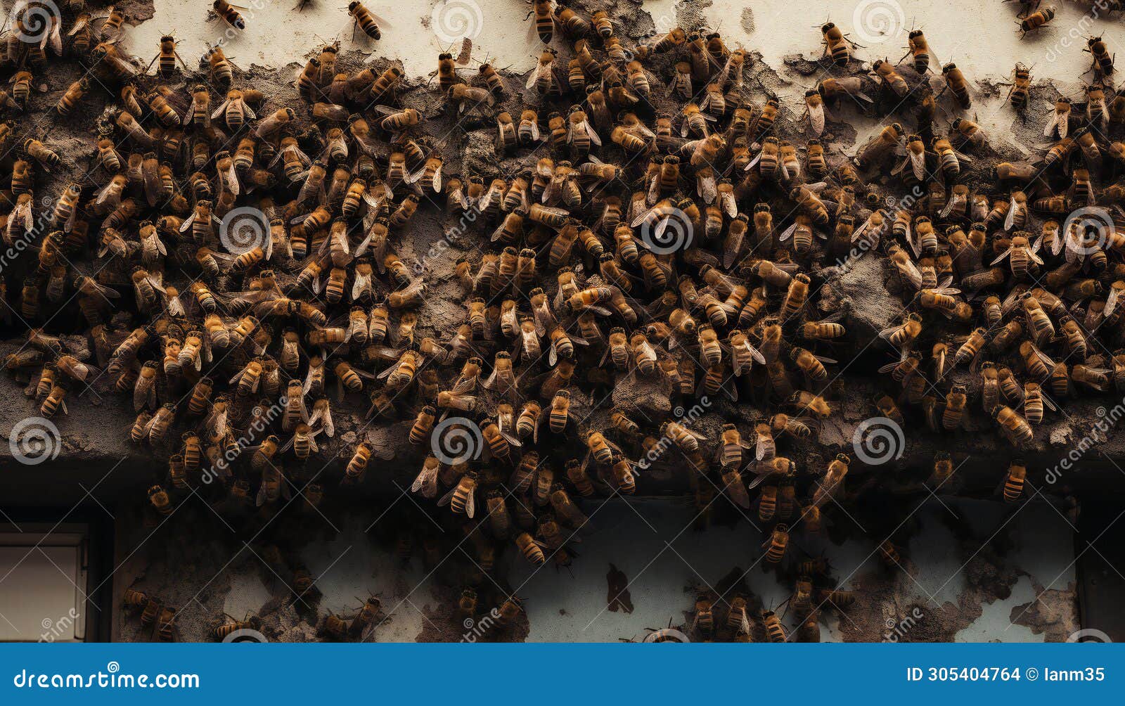 Recreation Of Swarm Bees Flying In The Forest Royalty-Free Stock ...