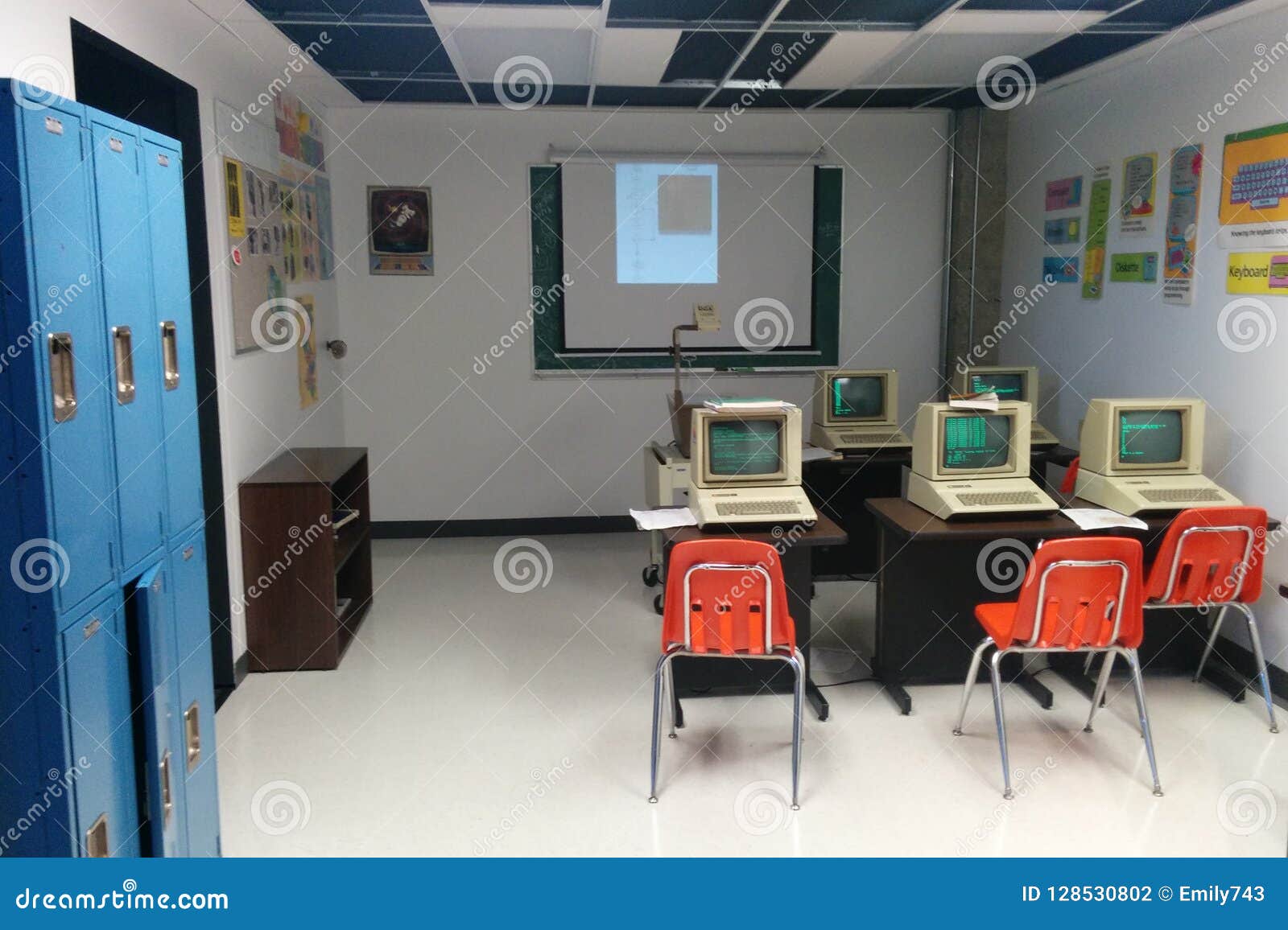 Recreation of 1980s School Computer Lab Editorial Photography - Image ...