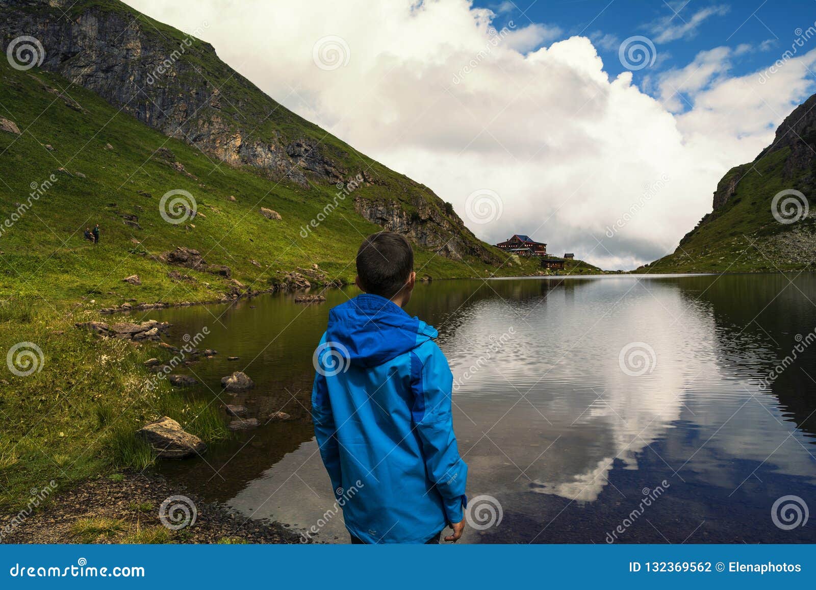 Recreation on the Shore of Wildsee Lake, Austria Stock Photo - Image of ...