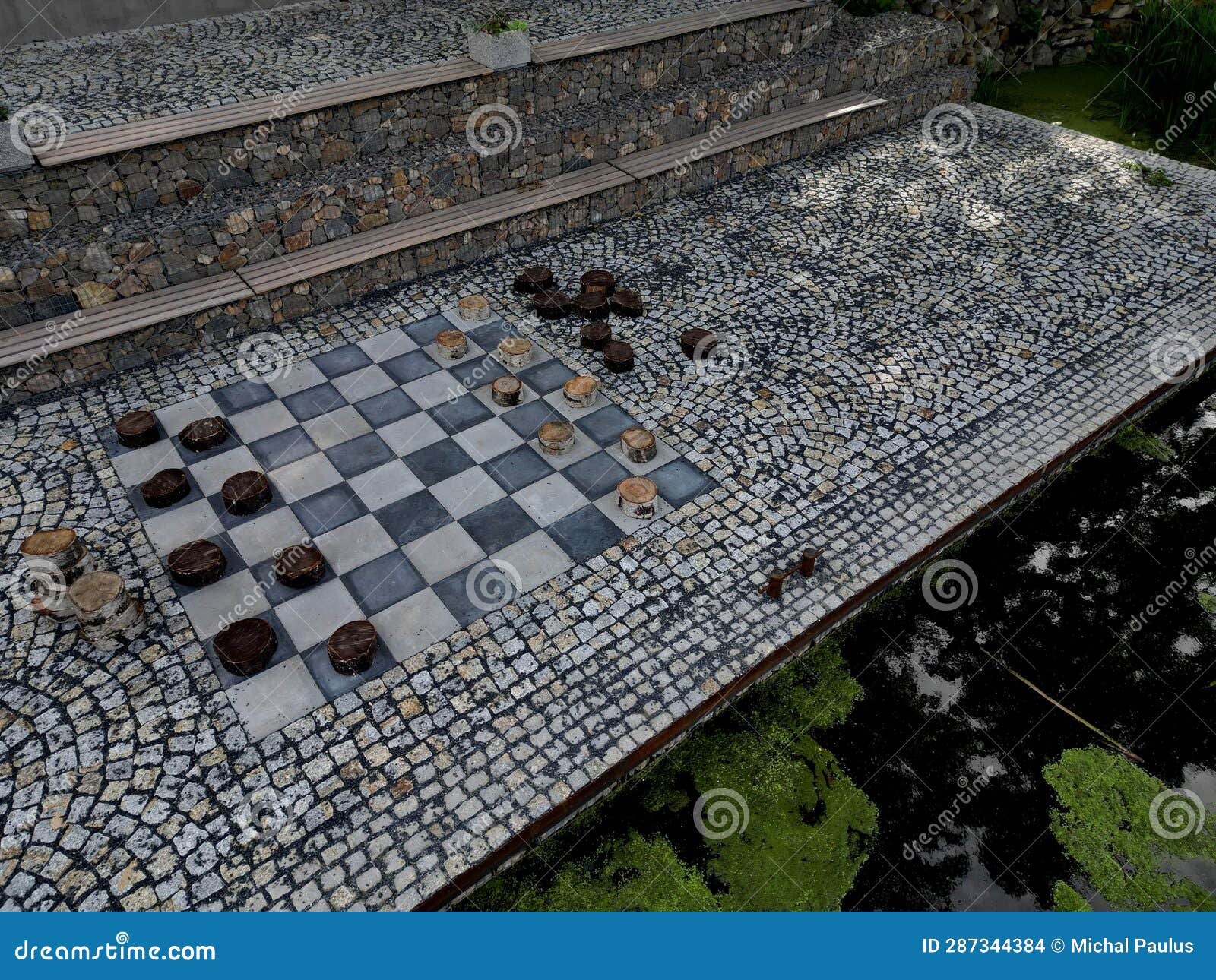 Recreation Terrace in the Park on the Waterfront. the Tiles in the ...