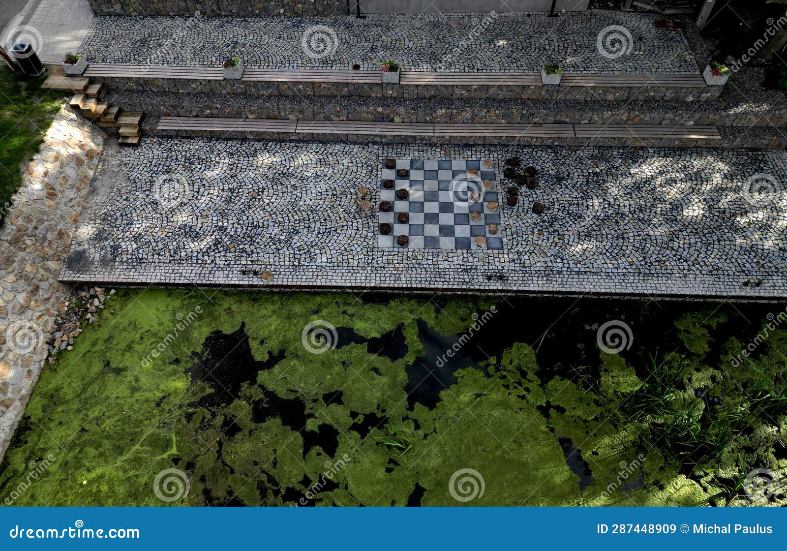 Recreation Terrace in the Park on the Waterfront. the Tiles in the ...