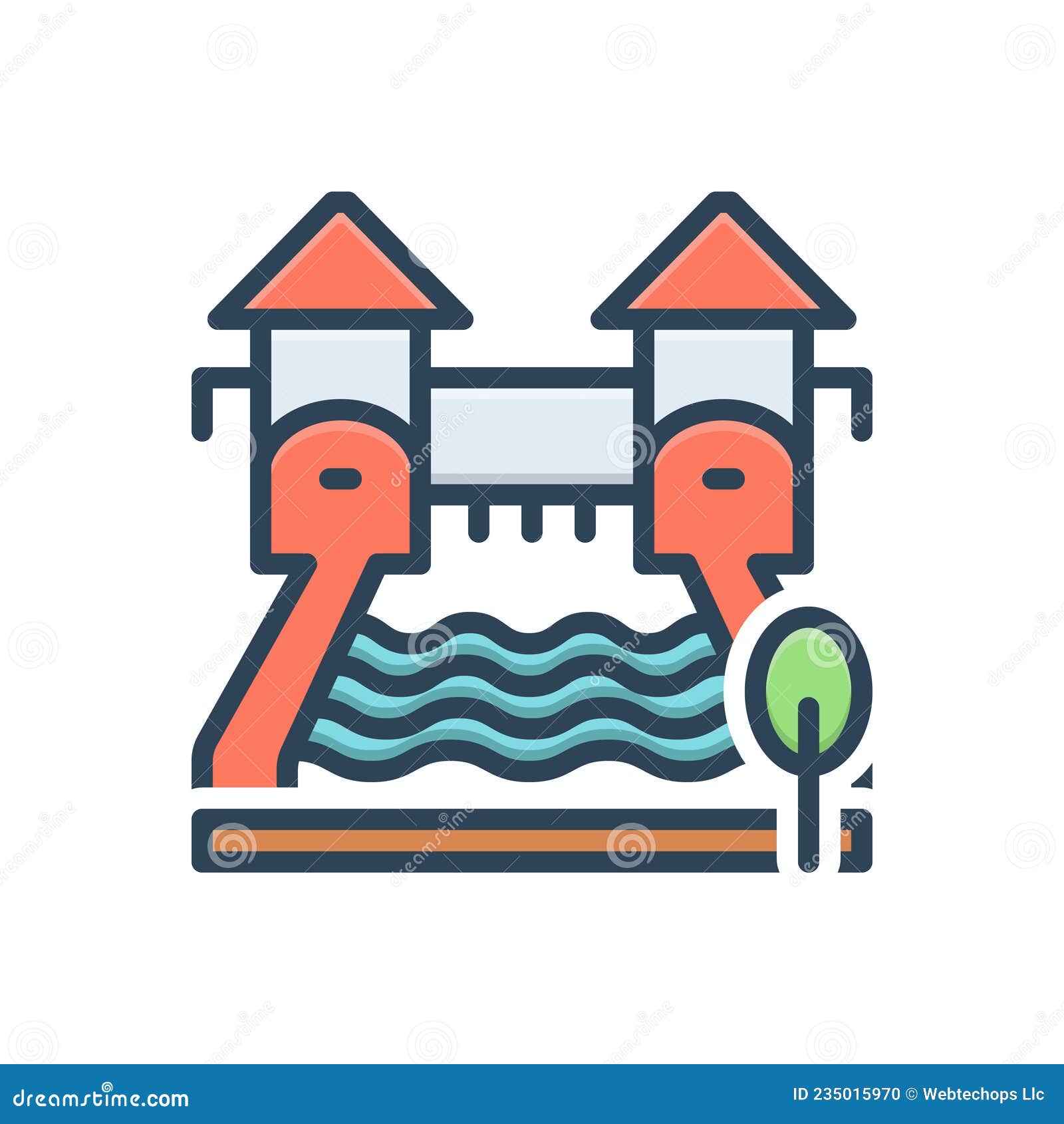 Color Illustration Icon for Recreation Zone, Hotel and Resort Stock ...