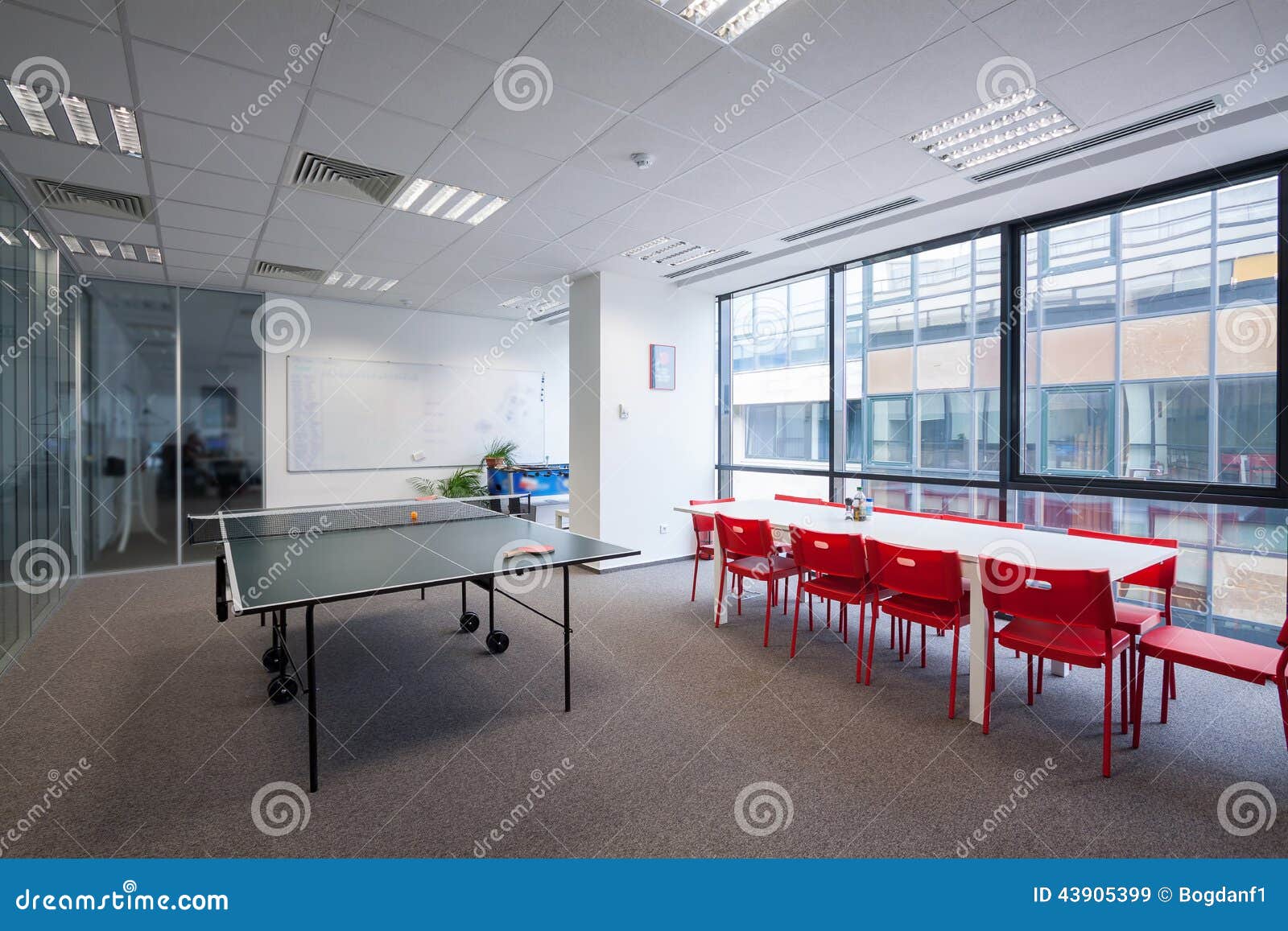 Office Room With Table, Chairs And Ping Pong Table Royalty-Free Stock ...