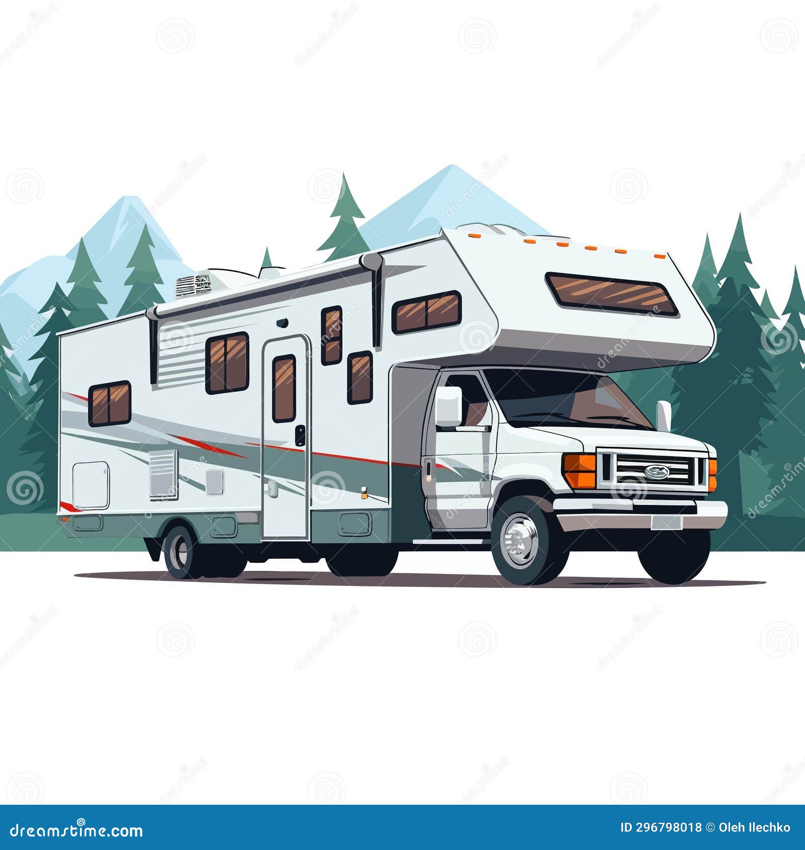 Recreational Vehicle Camping Vector Flat Isolated Illustration Stock ...