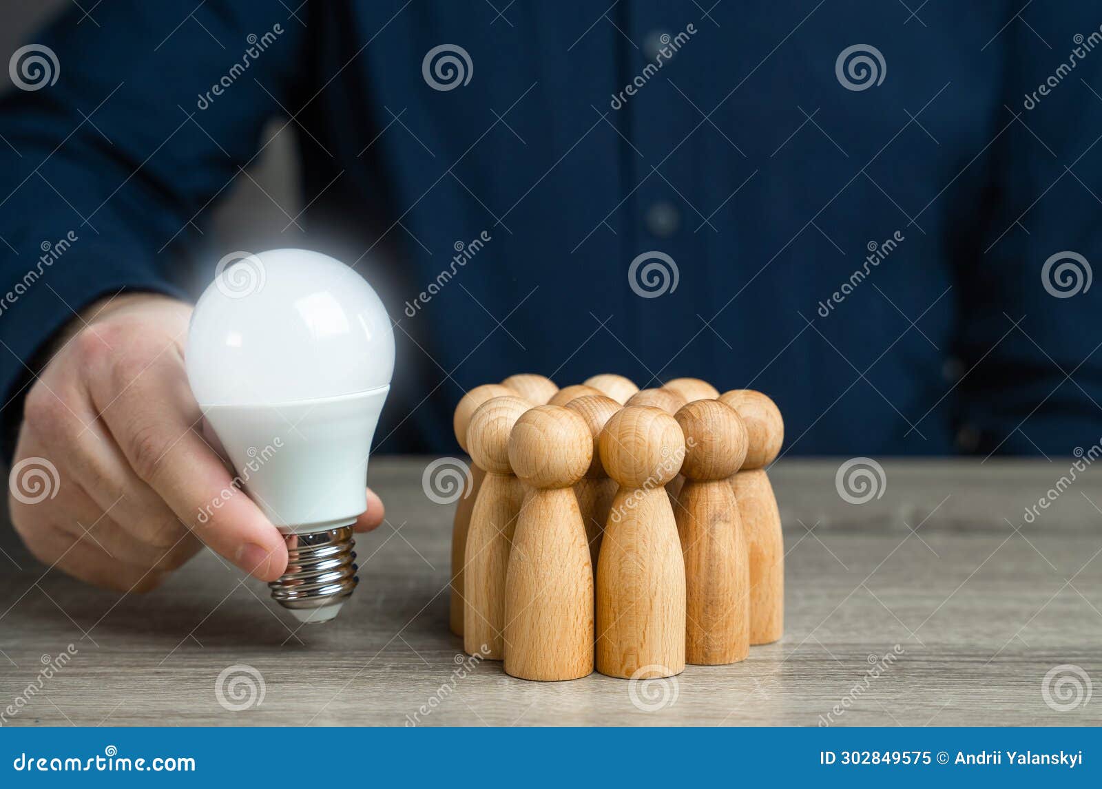 Leader Accumulates Ideas And Experience To Make A Solution. Project ...