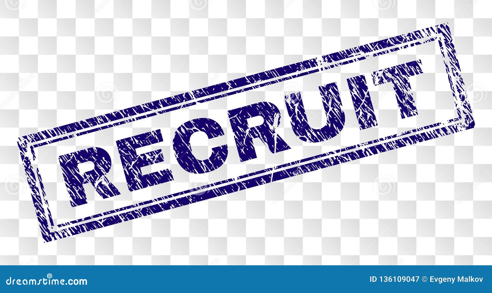 Scratched RECRUIT Rectangle Stamp Stock Vector - Illustration of mark ...