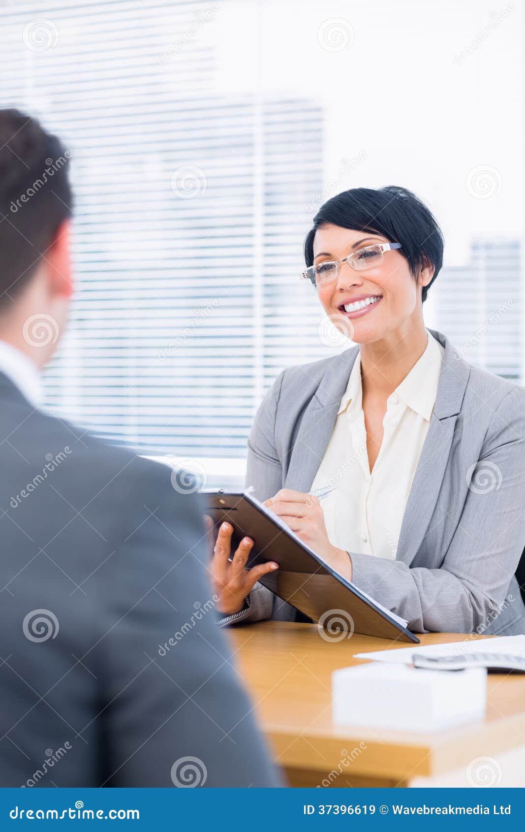 Recruiter Checking the Candidate during a Job Interview Stock Image ...