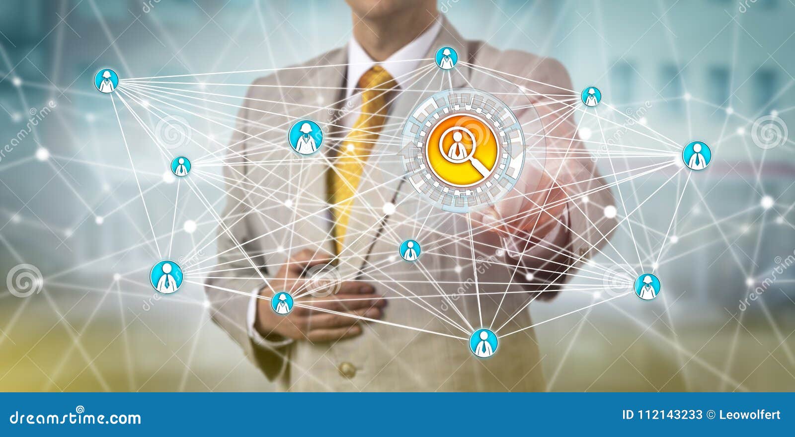 Recruiter Finding Male Candidate Via Networking Stock Image - Image of ...