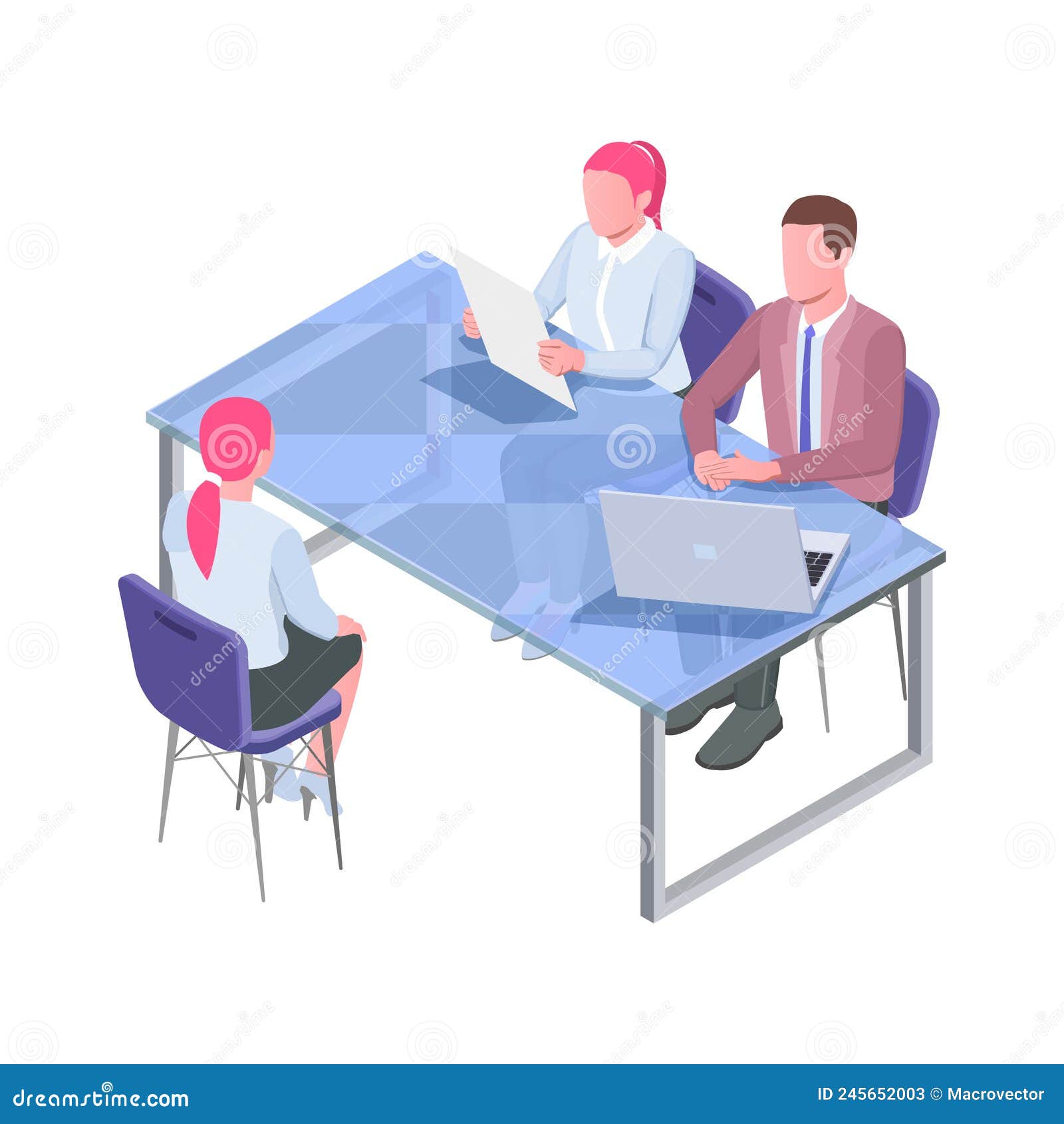 Recruiting Isometric Icon stock vector. Illustration of interview ...