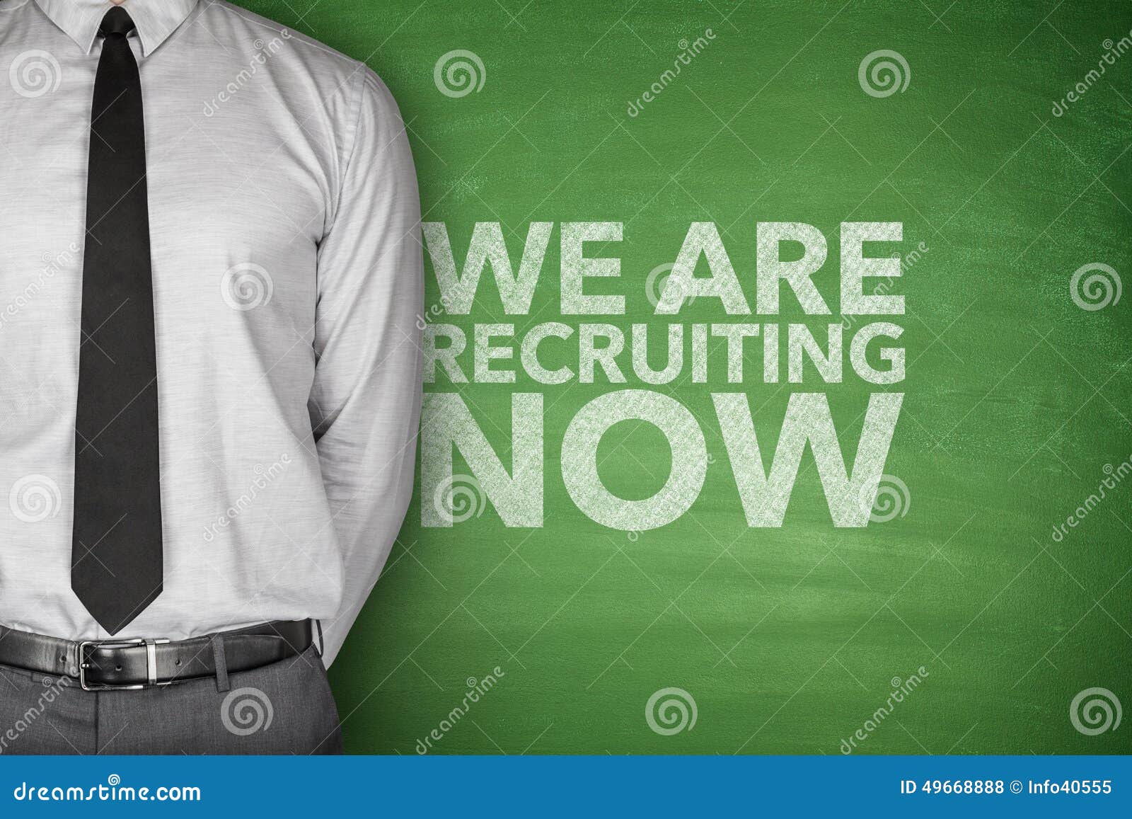 We are Recruiting Now on Blackboard Stock Photo - Image of recruitment ...