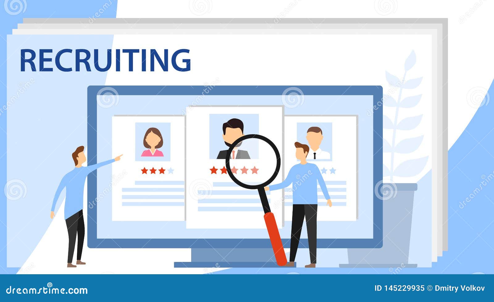 Recruitment Concept Banner with Character. Hiring and Recruitment ...