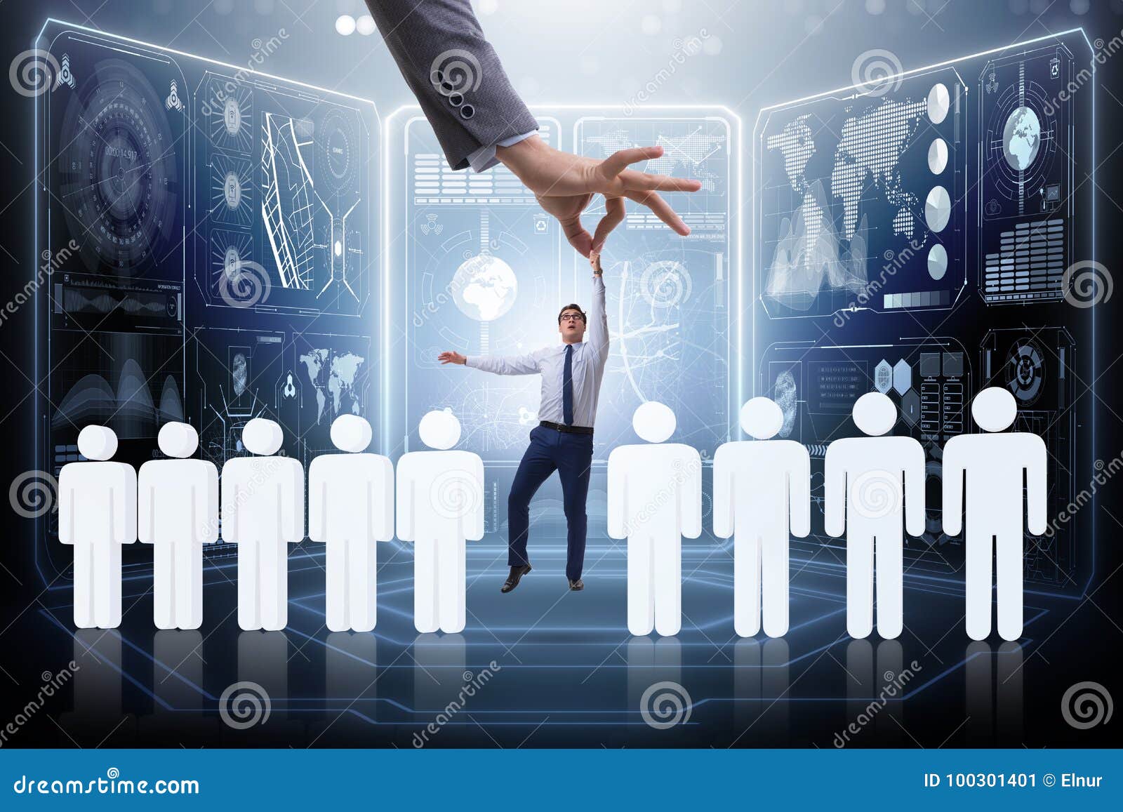 The Recruitment Concept with Hand Picking the Best Employee Stock Image ...