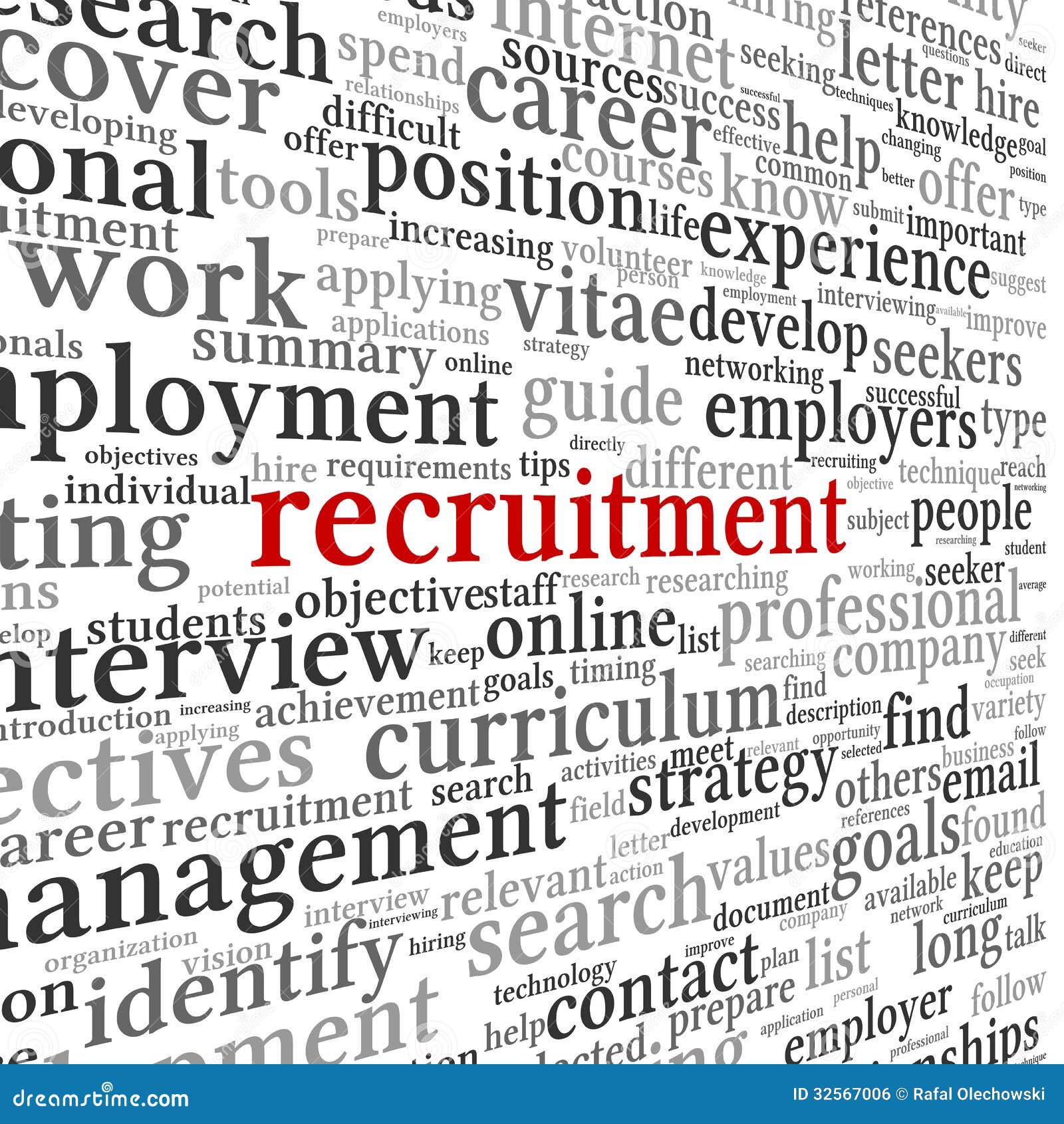 Recruitment Concept in Word Tag Cloud Stock Illustration - Illustration ...