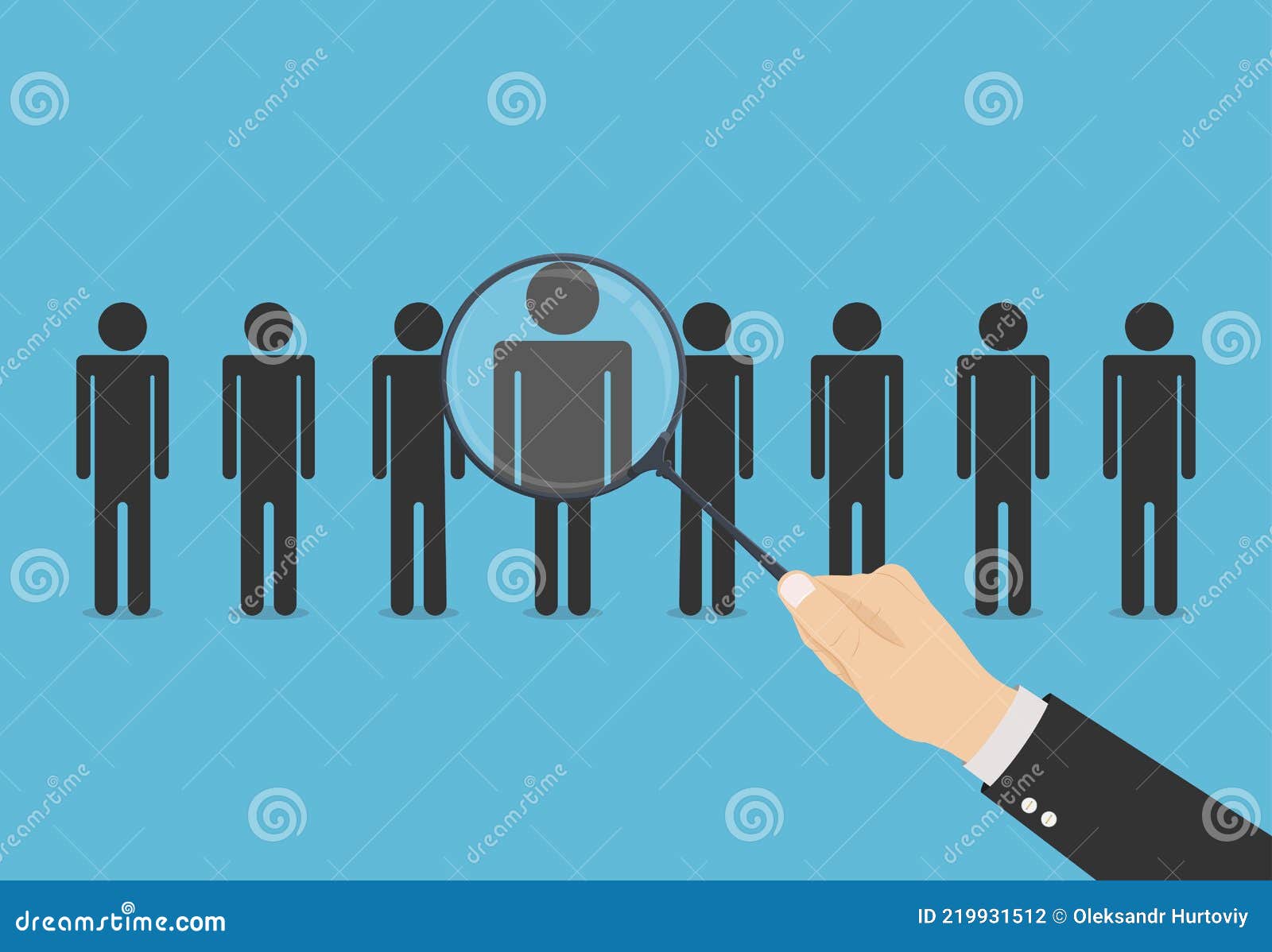 Recruitment Hand With Magnifying Glass Search The Best Candidate Or