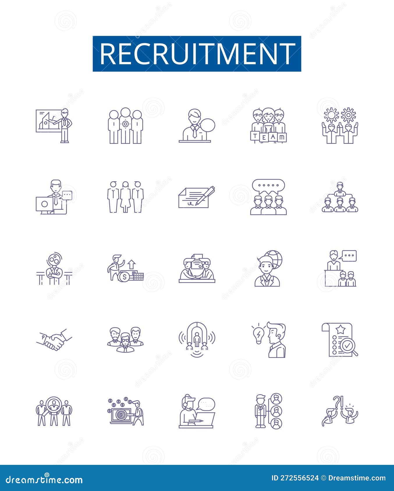 Recruitment Line Icons Signs Set. Design Collection of Hiring, Appoint ... Recruitment Line Icons Signs Set. Design Collection of Hiring, Appoint ...