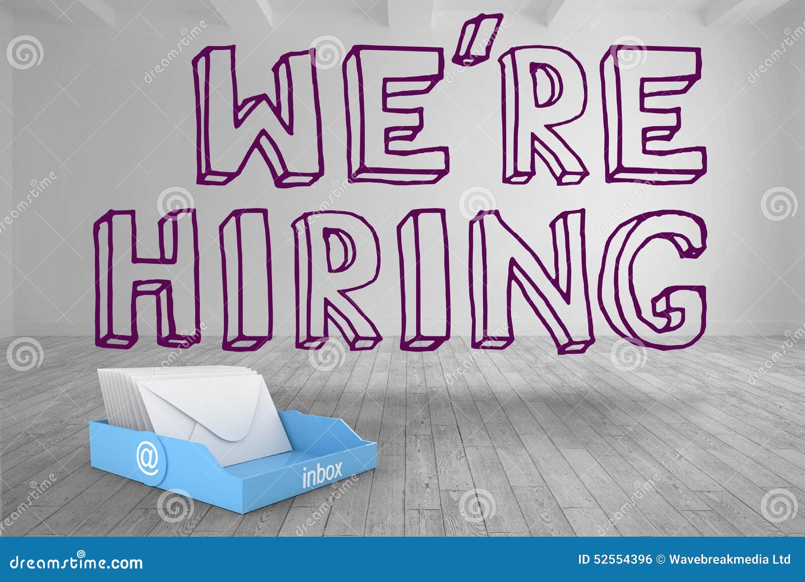 Recruitment Message Above Blue Inbox Stock Illustration - Illustration ...