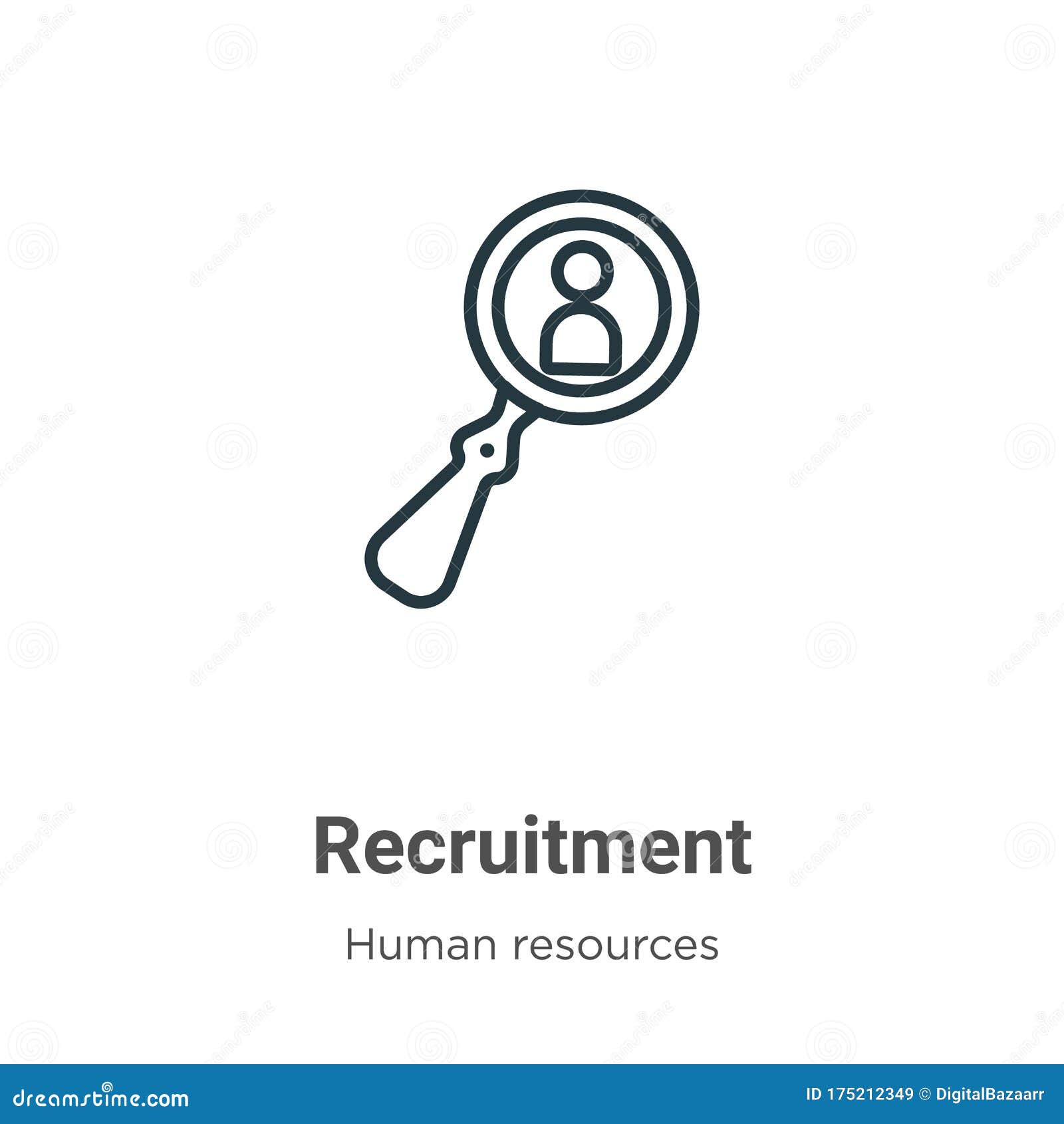 Recruitment Outline Vector Icon. Thin Line Black Recruitment Icon, Flat ...