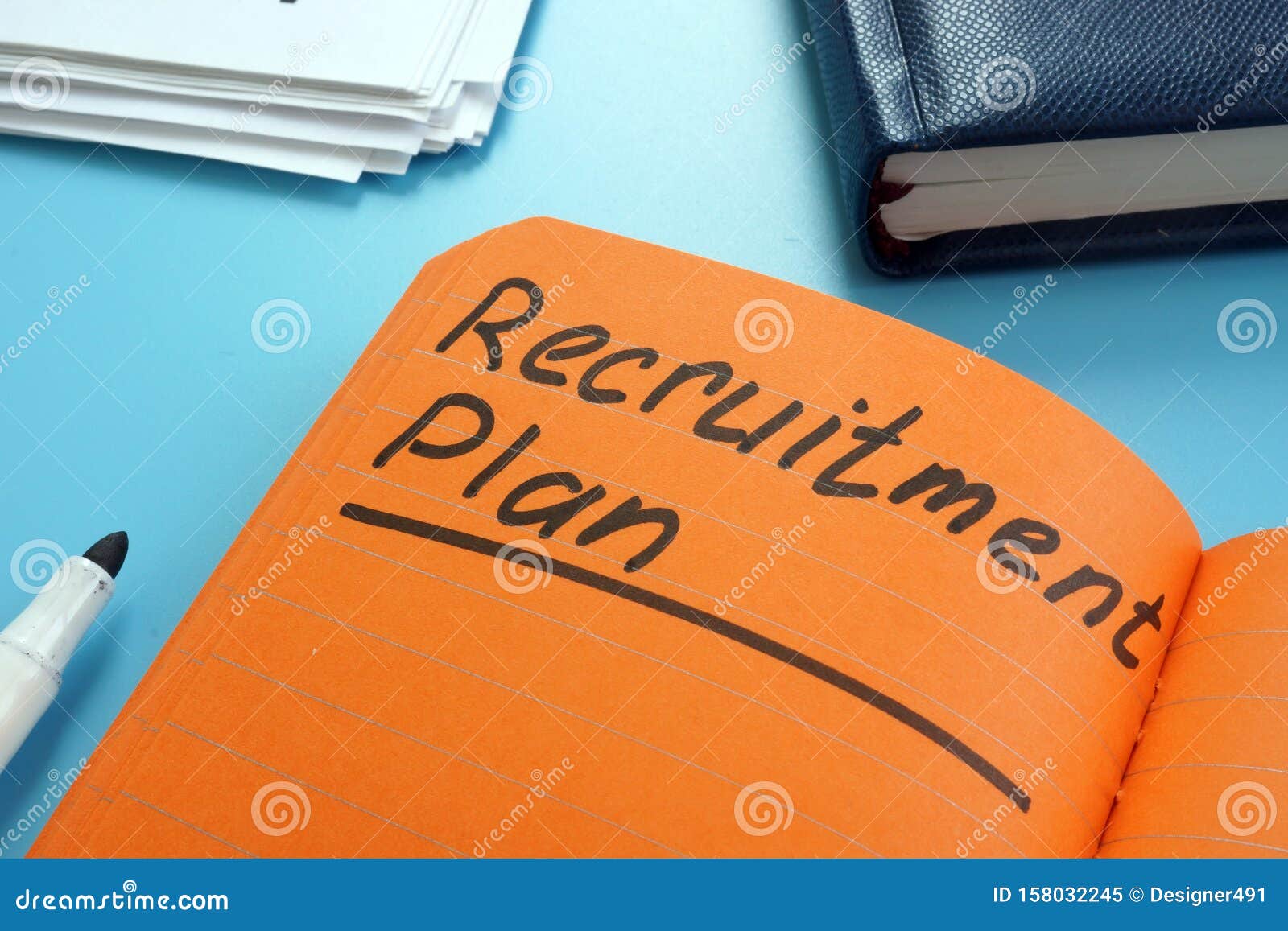 Recruitment Plan Written in the Book Stock Image - Image of staff ...