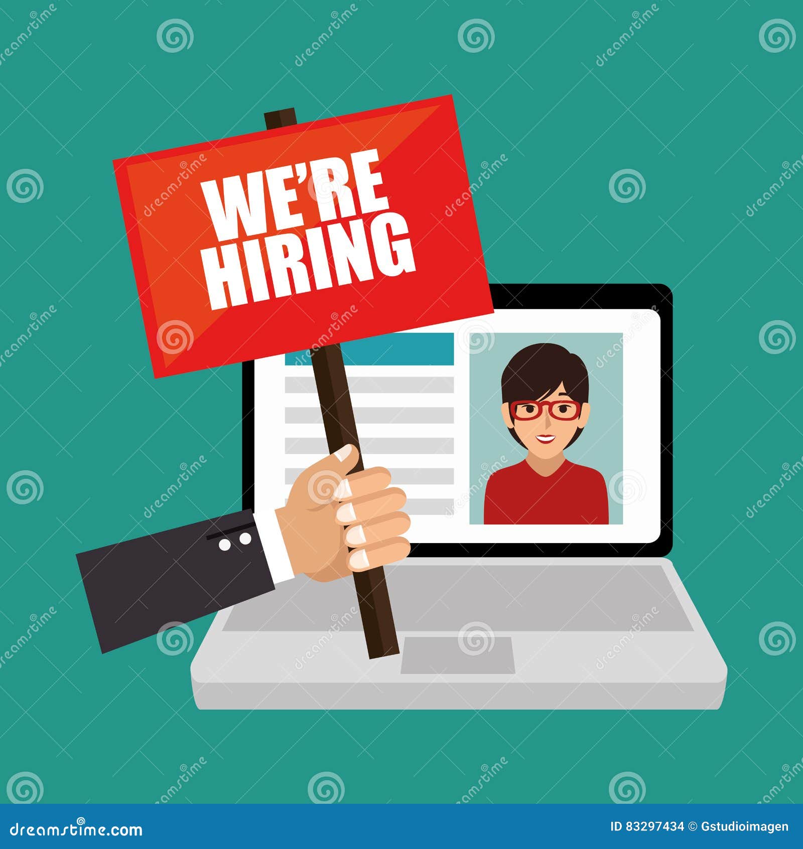 Recruitment Process Concept Icon Stock Illustration - Illustration of ...