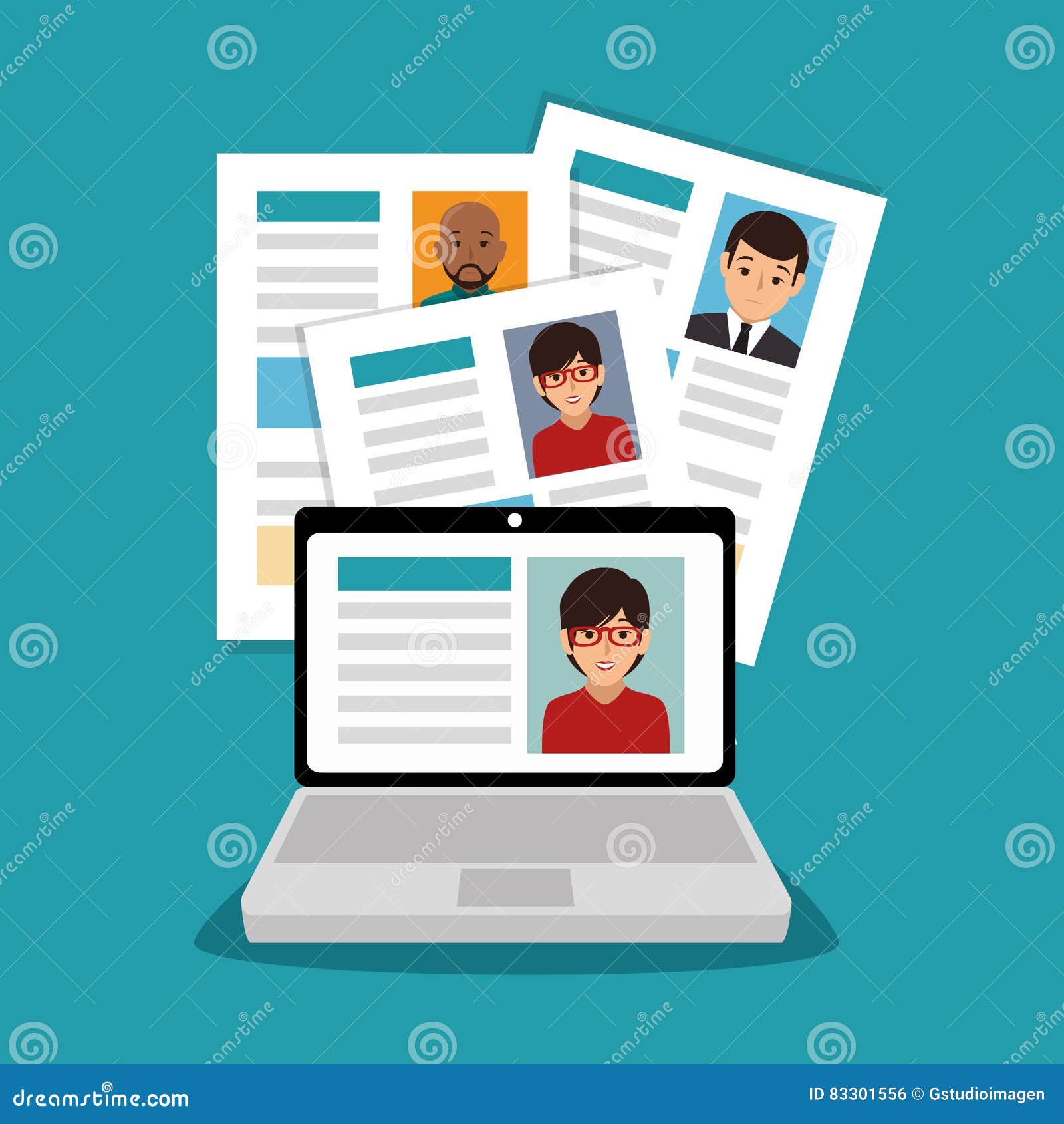 Recruitment Process Concept Icon Stock Illustration - Illustration of ...