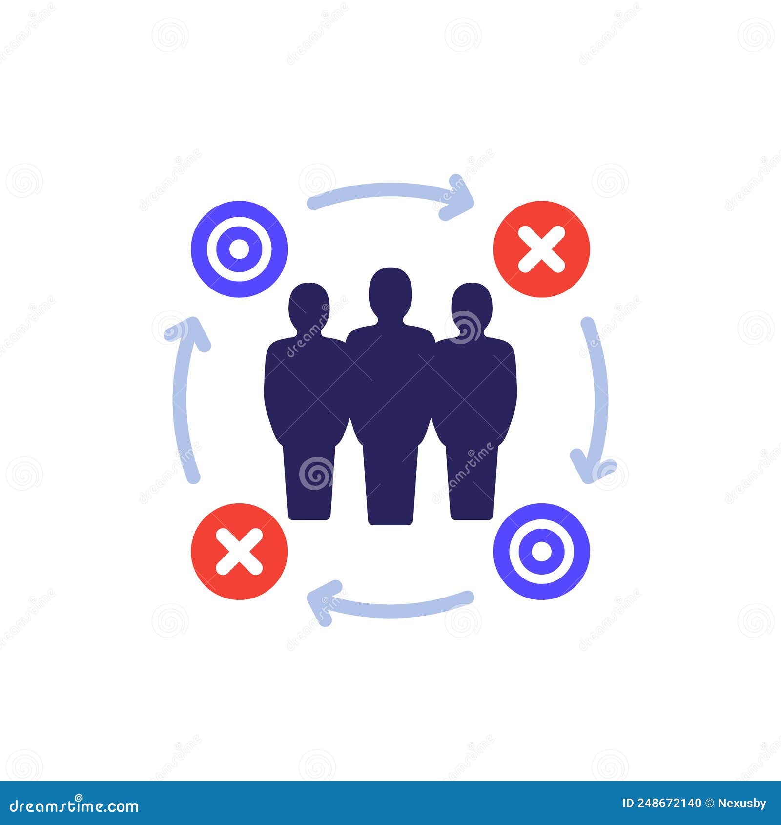 Recruitment Process Icon with Candidates Stock Vector - Illustration of ...