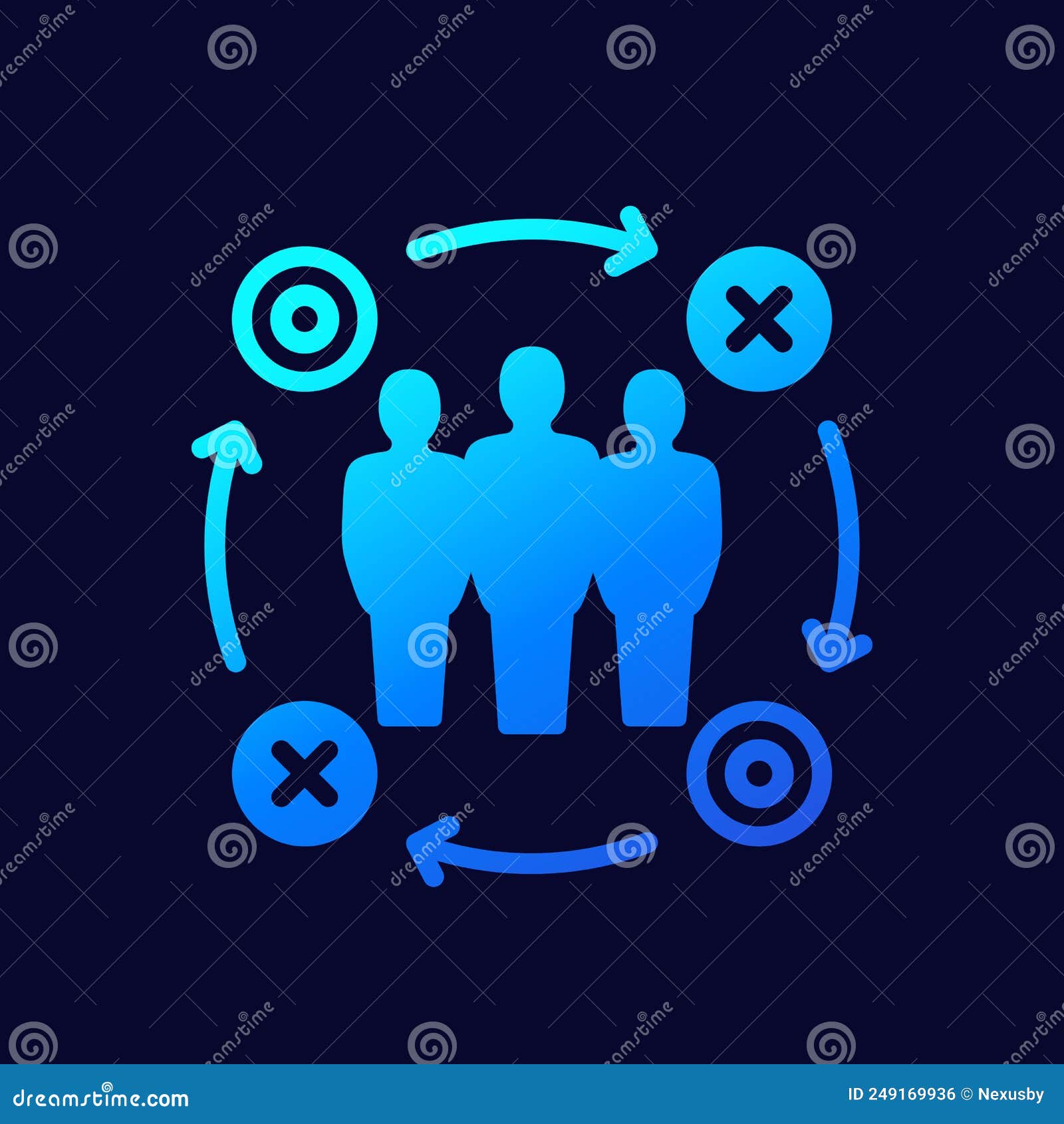 Recruitment Process Icon with Candidates, Vector Stock Vector ...