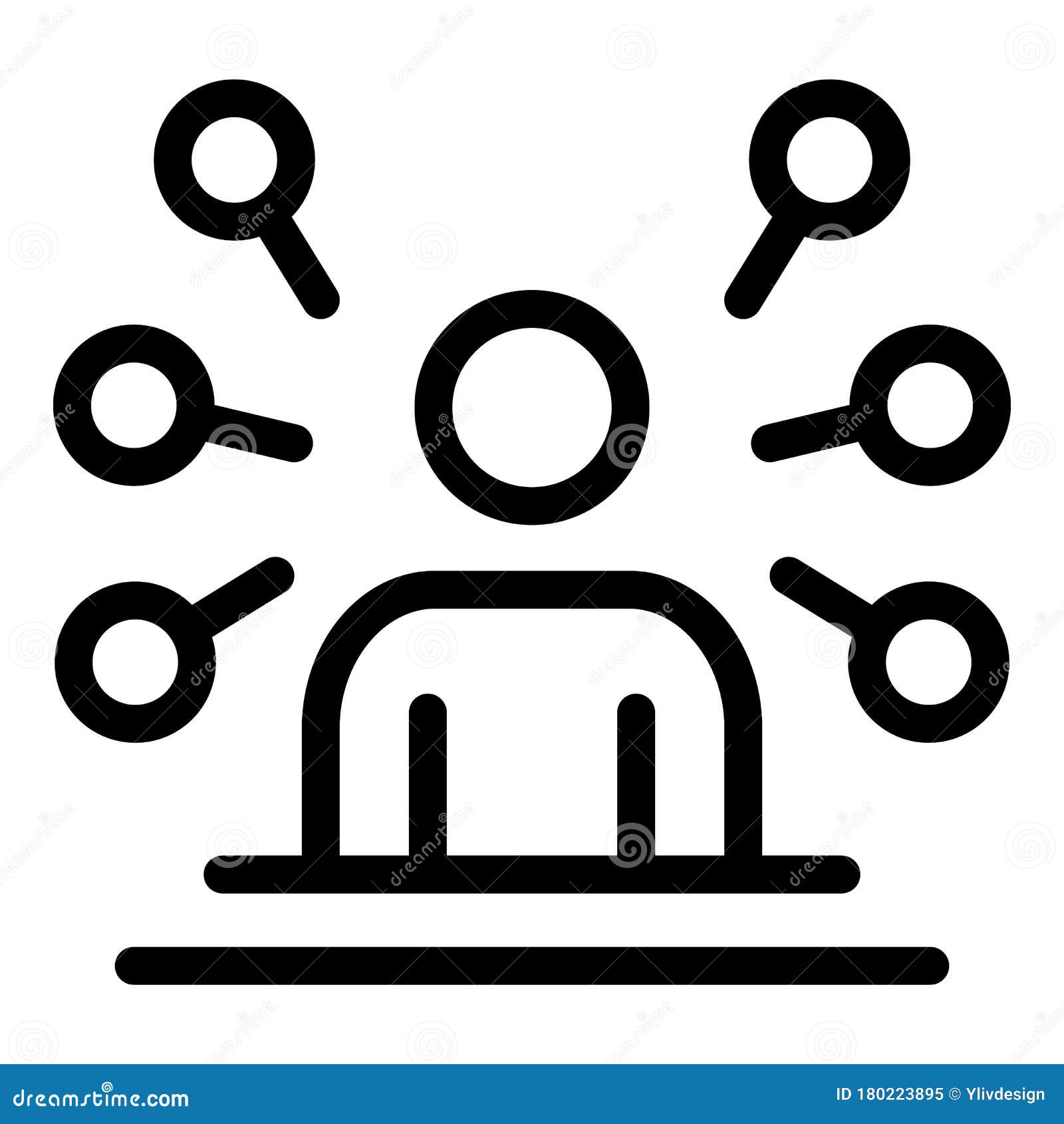 Recruitment Process Icon, Outline Style Stock Vector - Illustration of ...