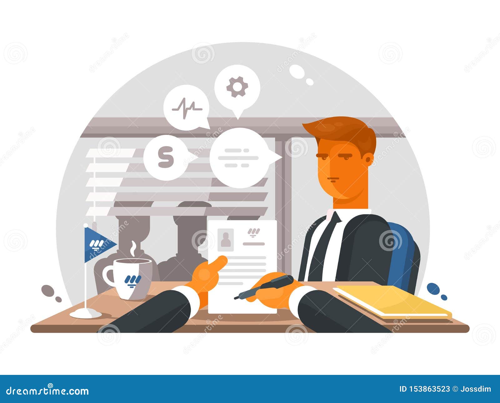 Recruitment Process in Office Stock Illustration - Illustration of ...
