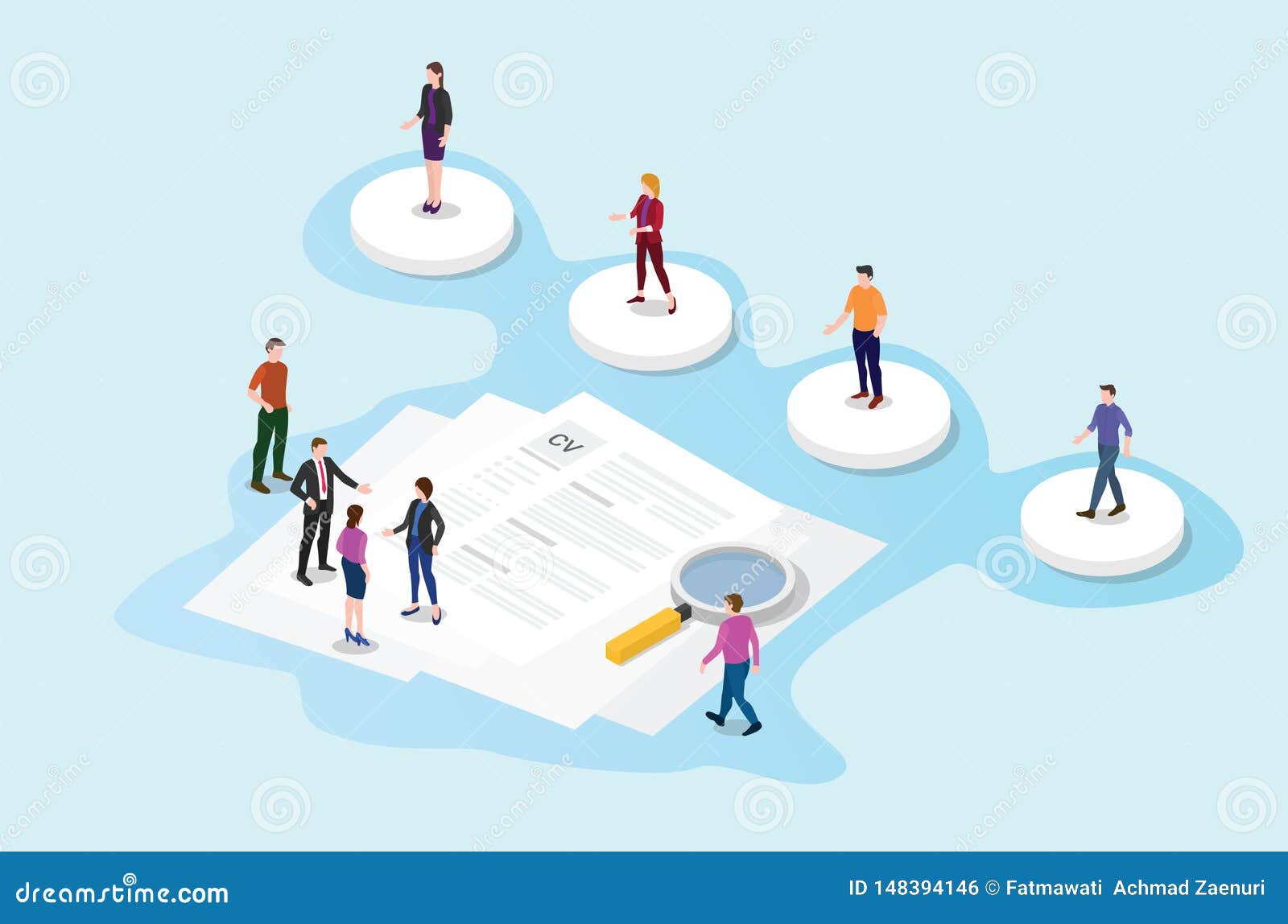 Recruitment or Recruiting Process Concept with Team Select People ...