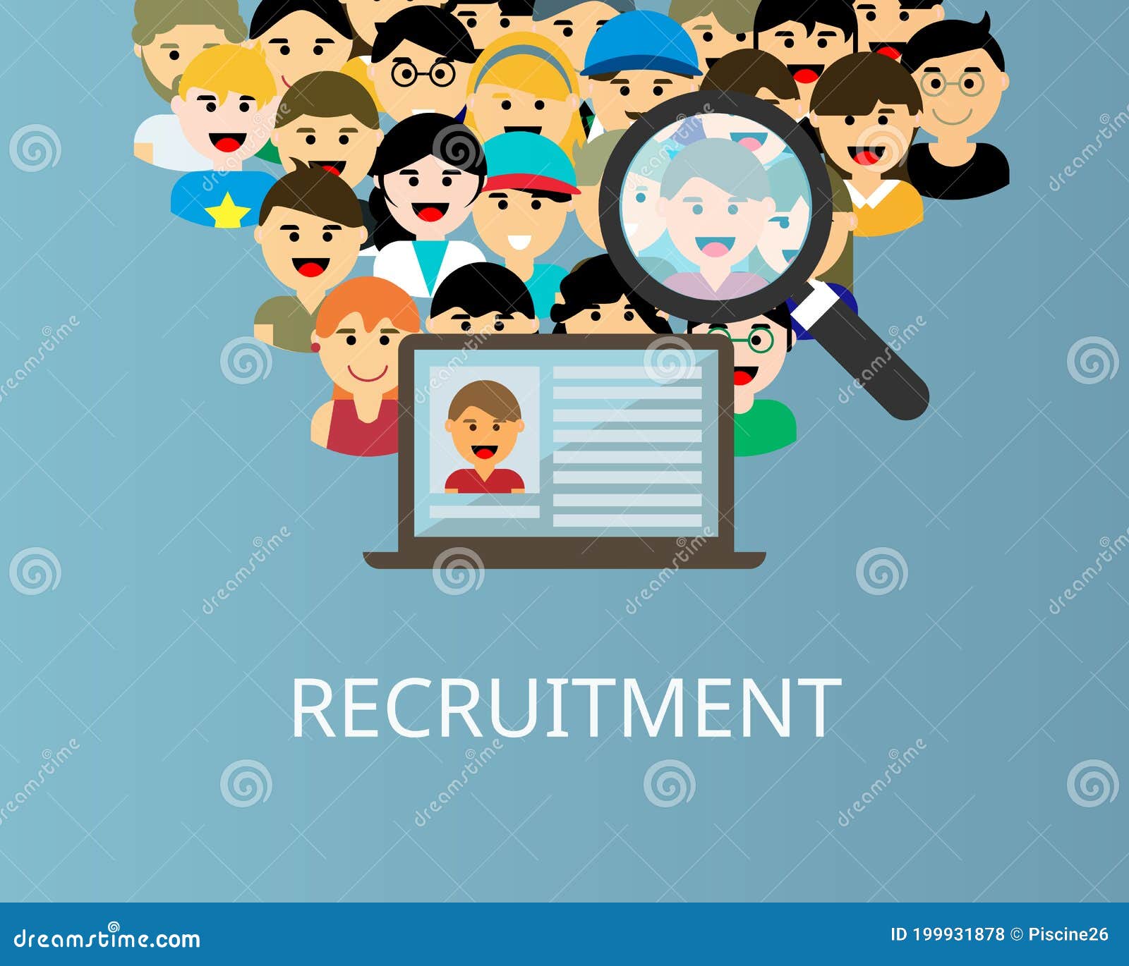 Recruitment by Select the Right Person Vector Stock Vector ...