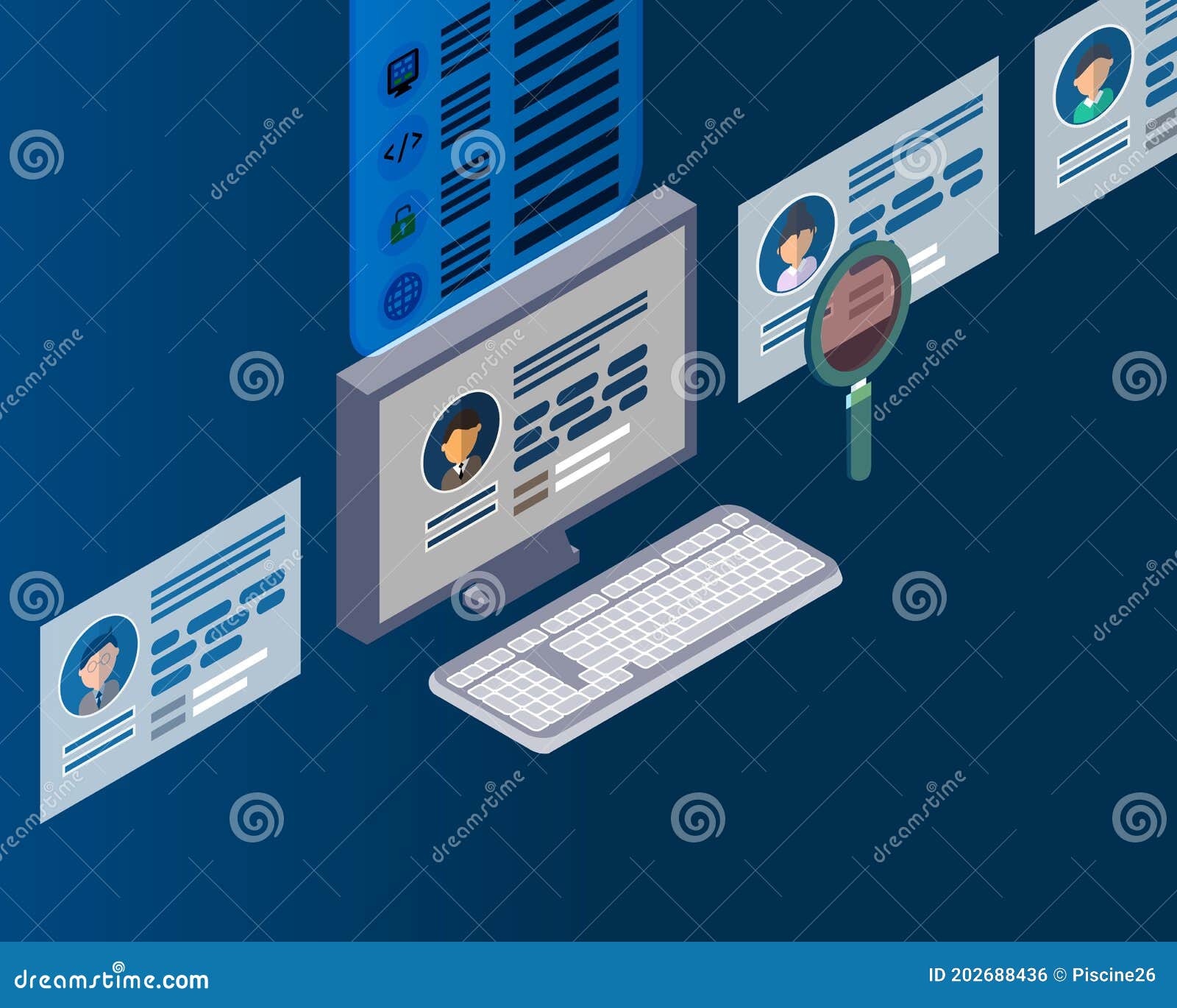 Recruitment Technology in ATS Applicant Tracking System Vector Stock ...