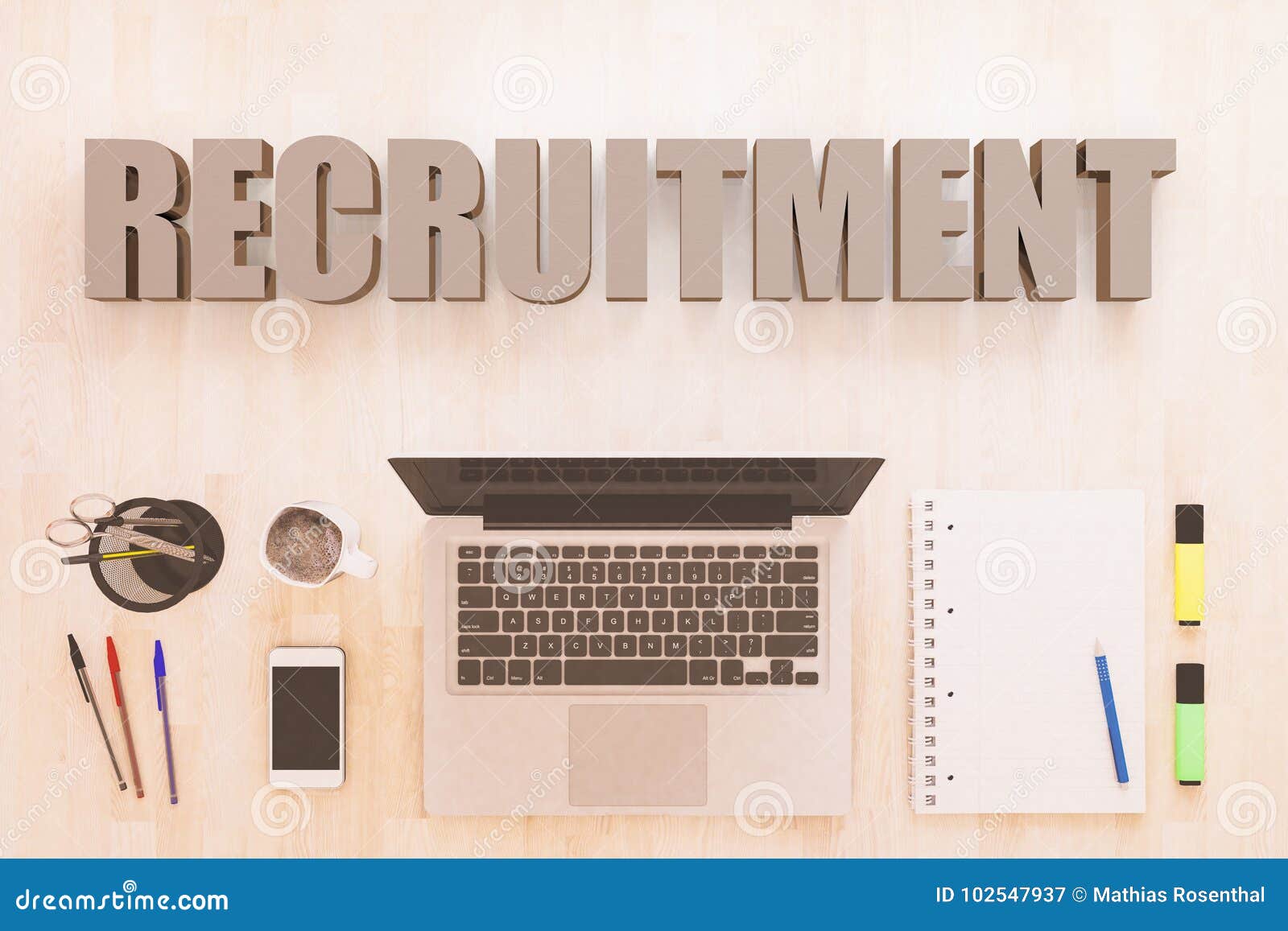 Recruitment text concept stock illustration. Illustration of ...