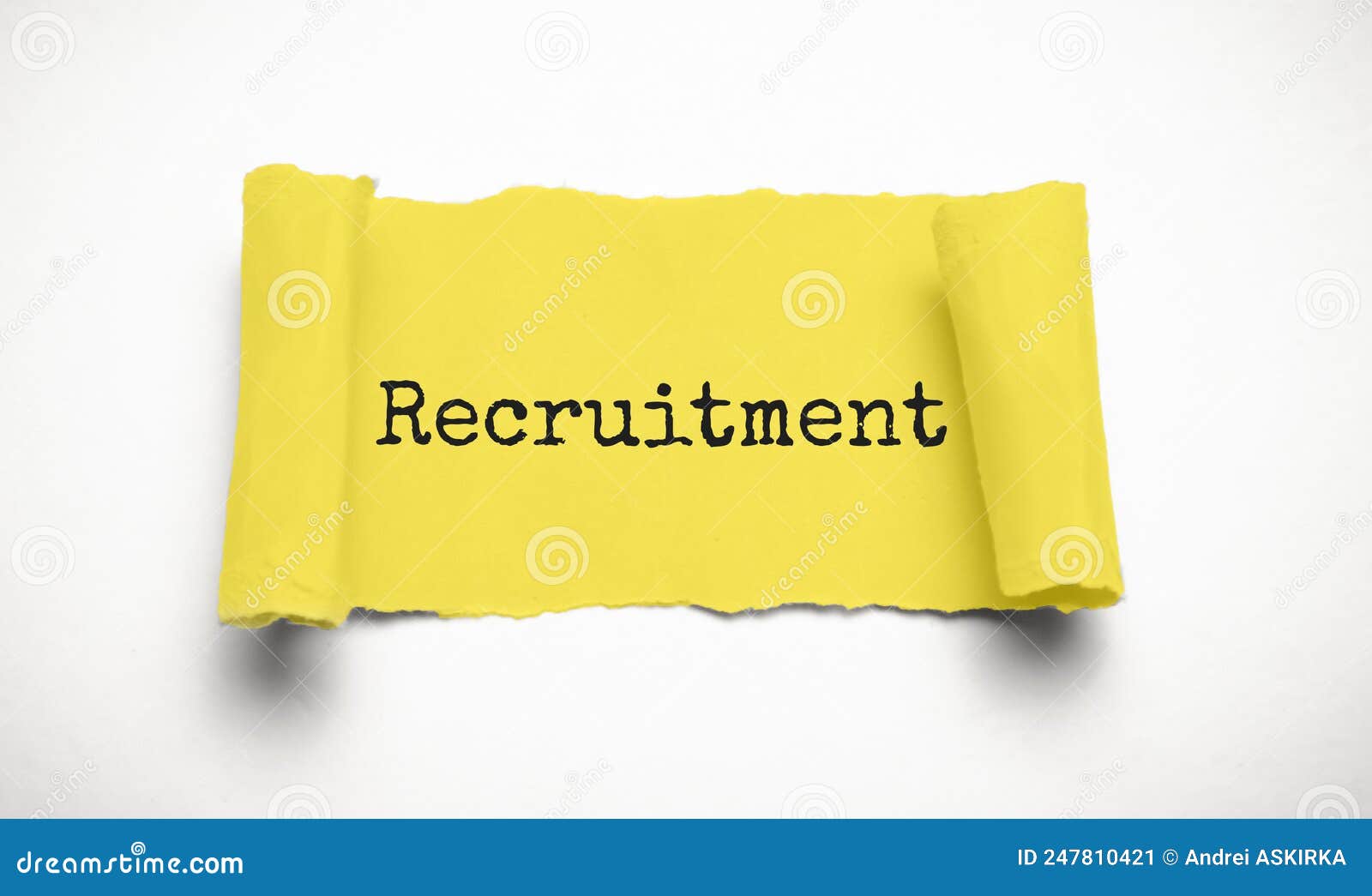 RECRUITMENT Text on Paper. Word RECRUITMENT on Torn Paper Stock Image ...
