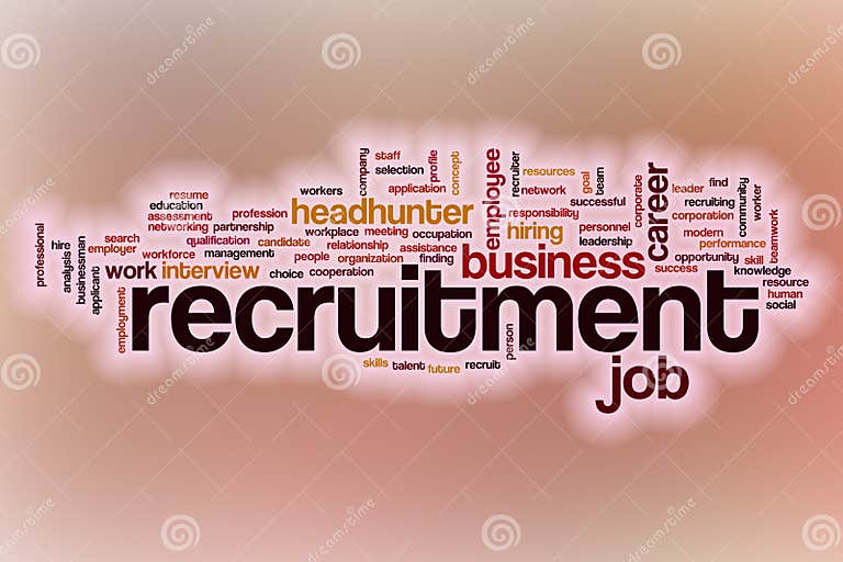 Recruitment Word Cloud with Abstract Background Stock Illustration ...