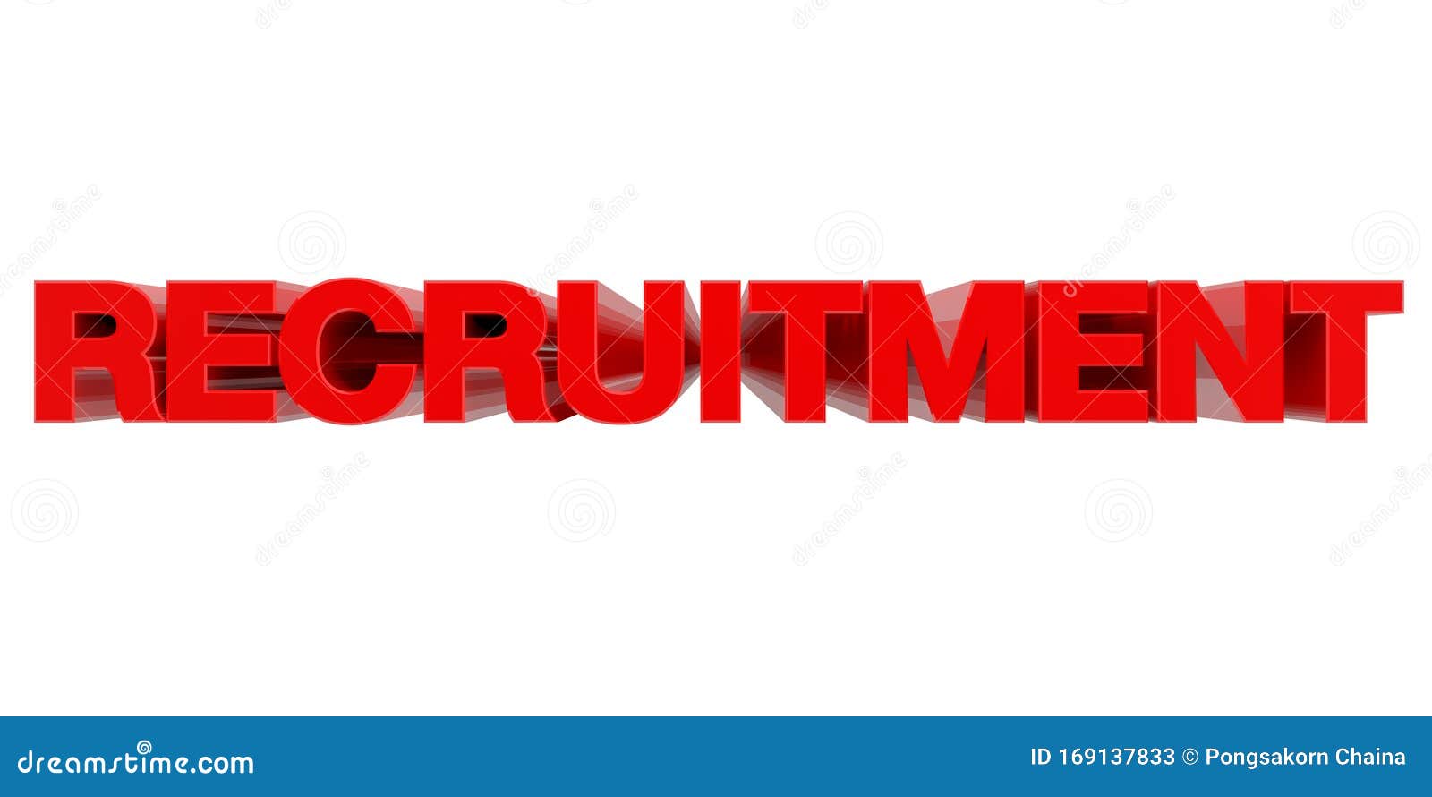RECRUITMENT Word on White Background 3d Rendering Stock Illustration ...