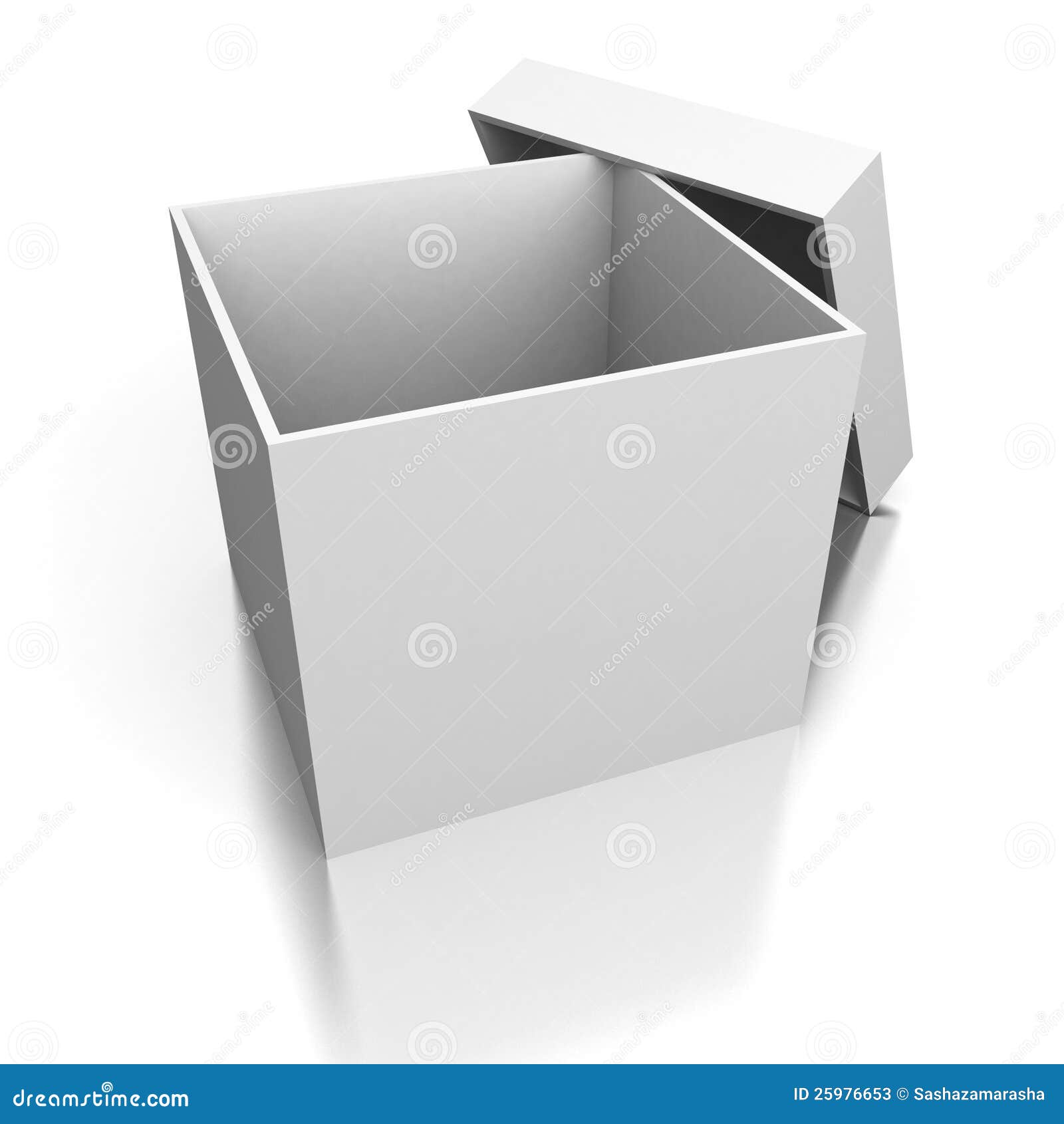 Rectángulo Blanco Vacío Con La Cubierta Abierta Stock de ilustración ...