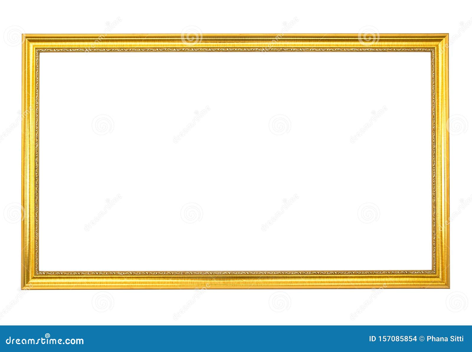 Rectangle Antique Golden Frame Isolated On White Background. Rectangle ...